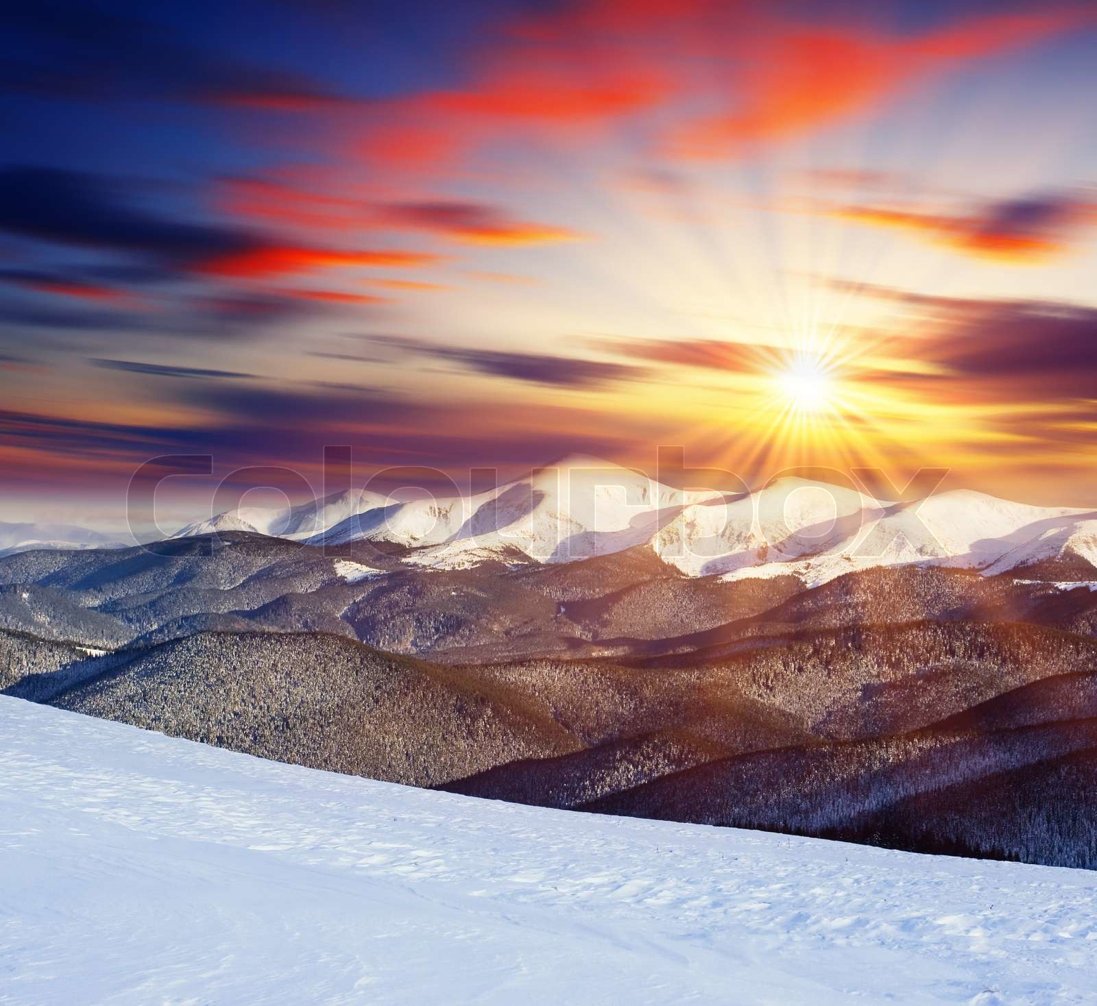 Winter Mountain Sunset