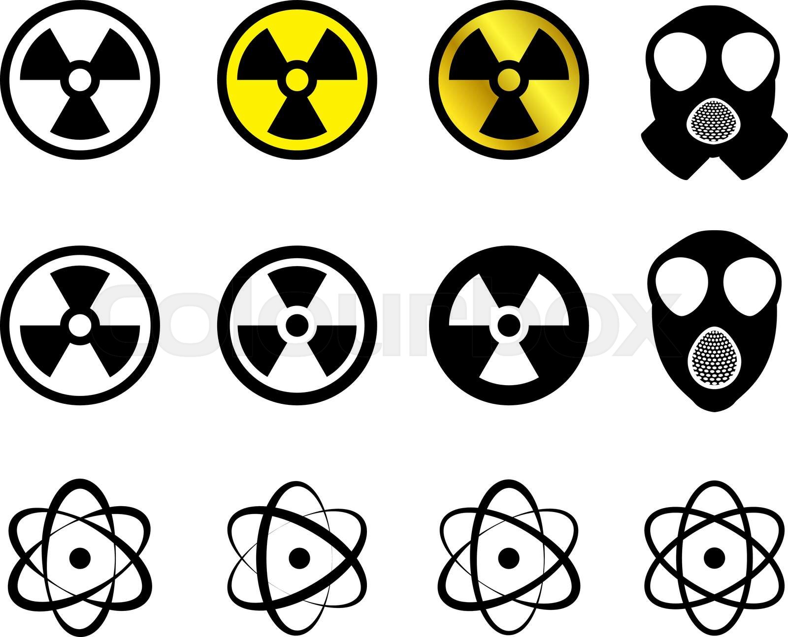 Set of Nuclear icons in many style | Stock vector | Colourbox