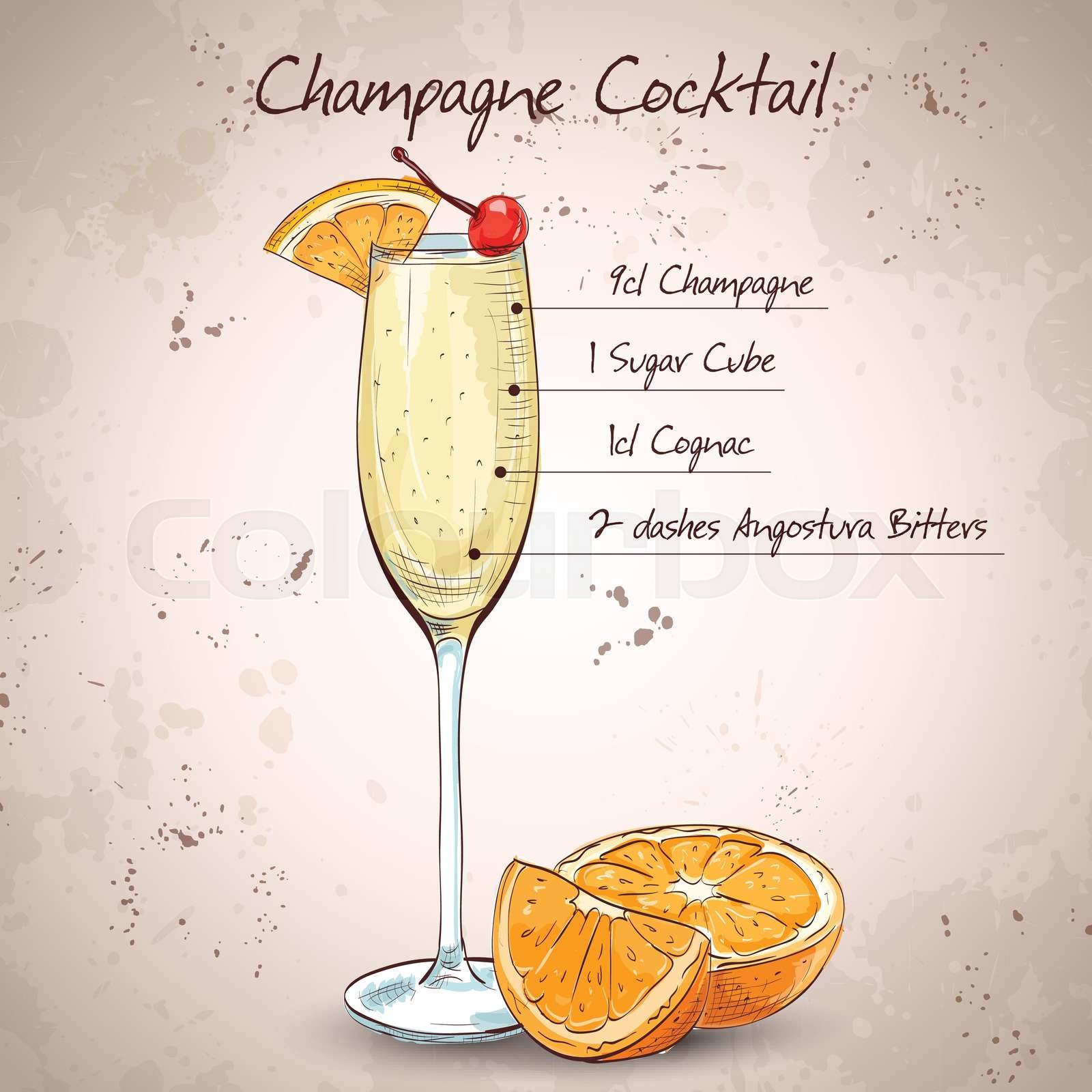 Champagne cocktail | Stock vector | Colourbox