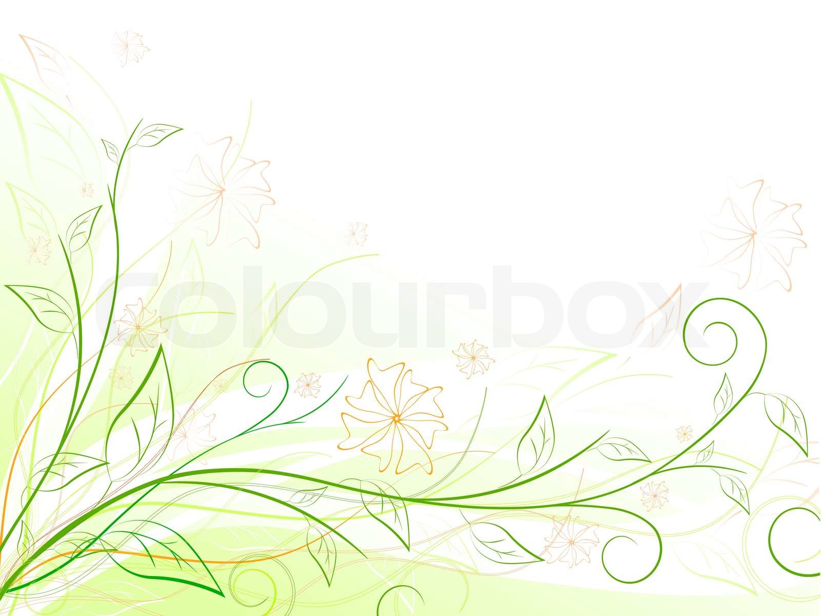 green floral frame with swirls and copyspace | Stock vector | Colourbox