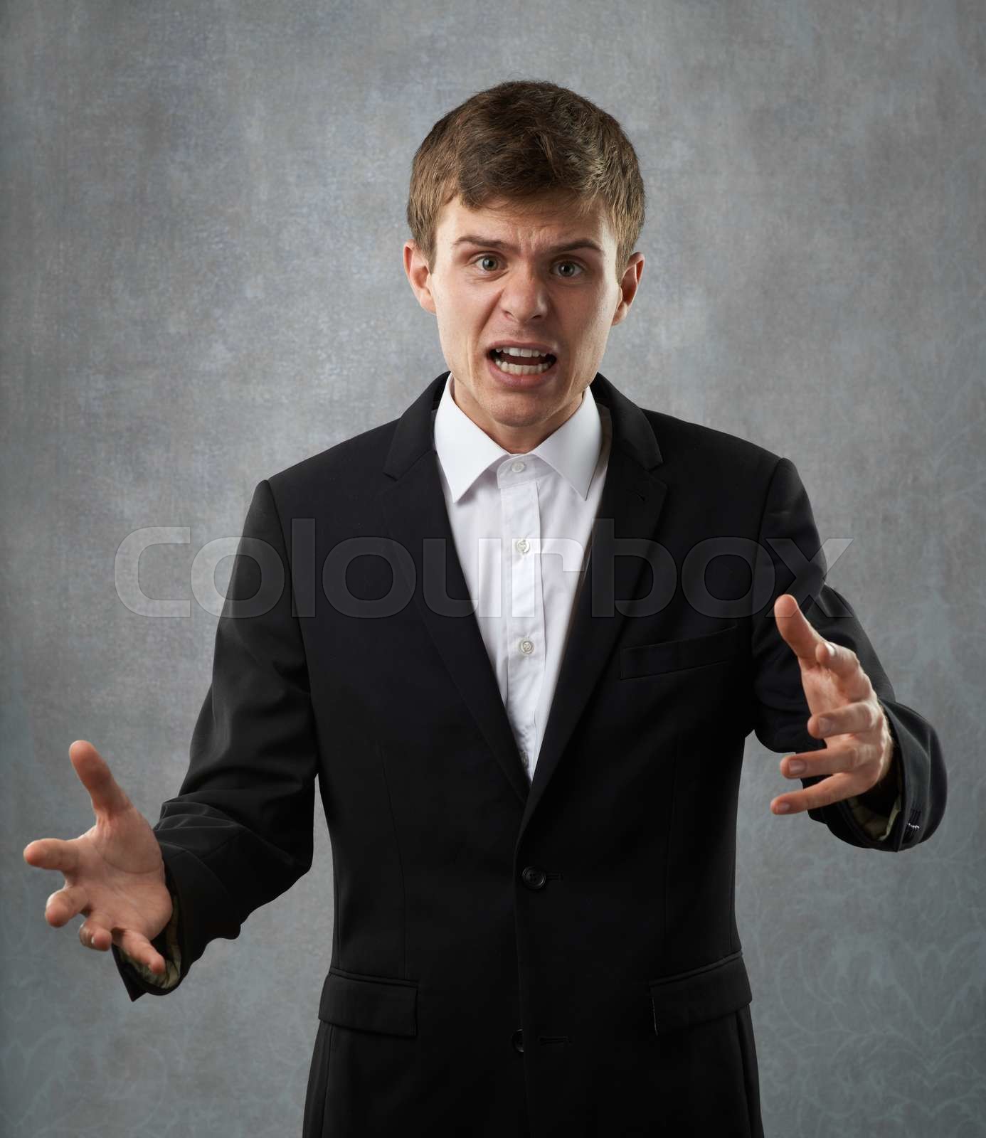 angry emotional man is furious | Stock image | Colourbox