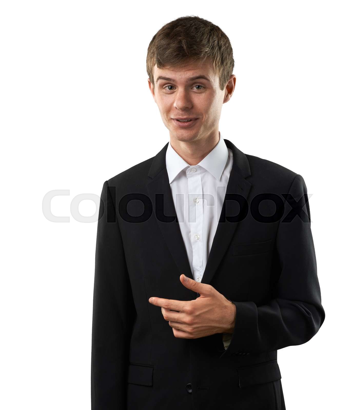 man is staying and sneer | Stock image | Colourbox