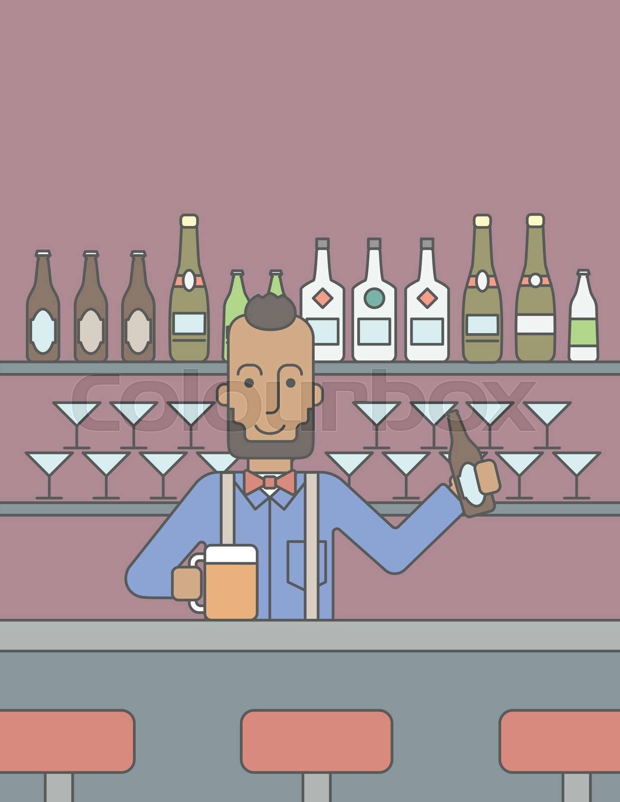 Barman in the pub. | Stock vector | Colourbox