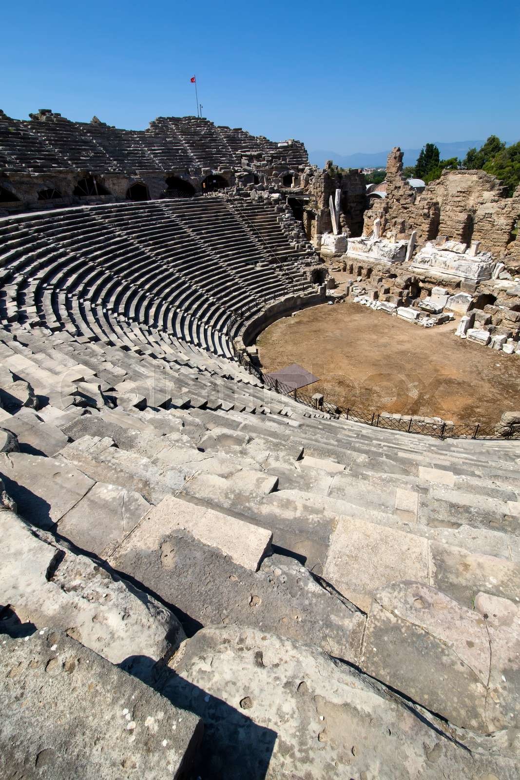 Ruins of the ancient amphitheater in Side, Turkey | Stock image | Colourbox