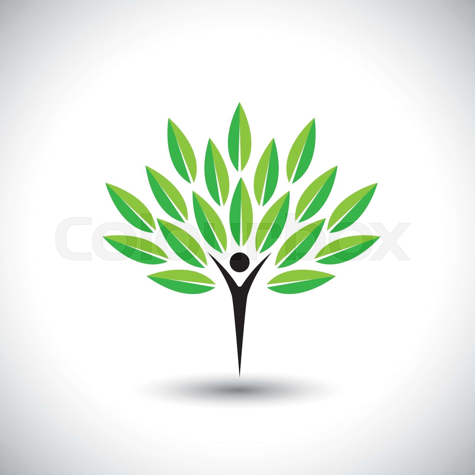 people & nature balance - eco lifestyle concept vector icon | Stock ...