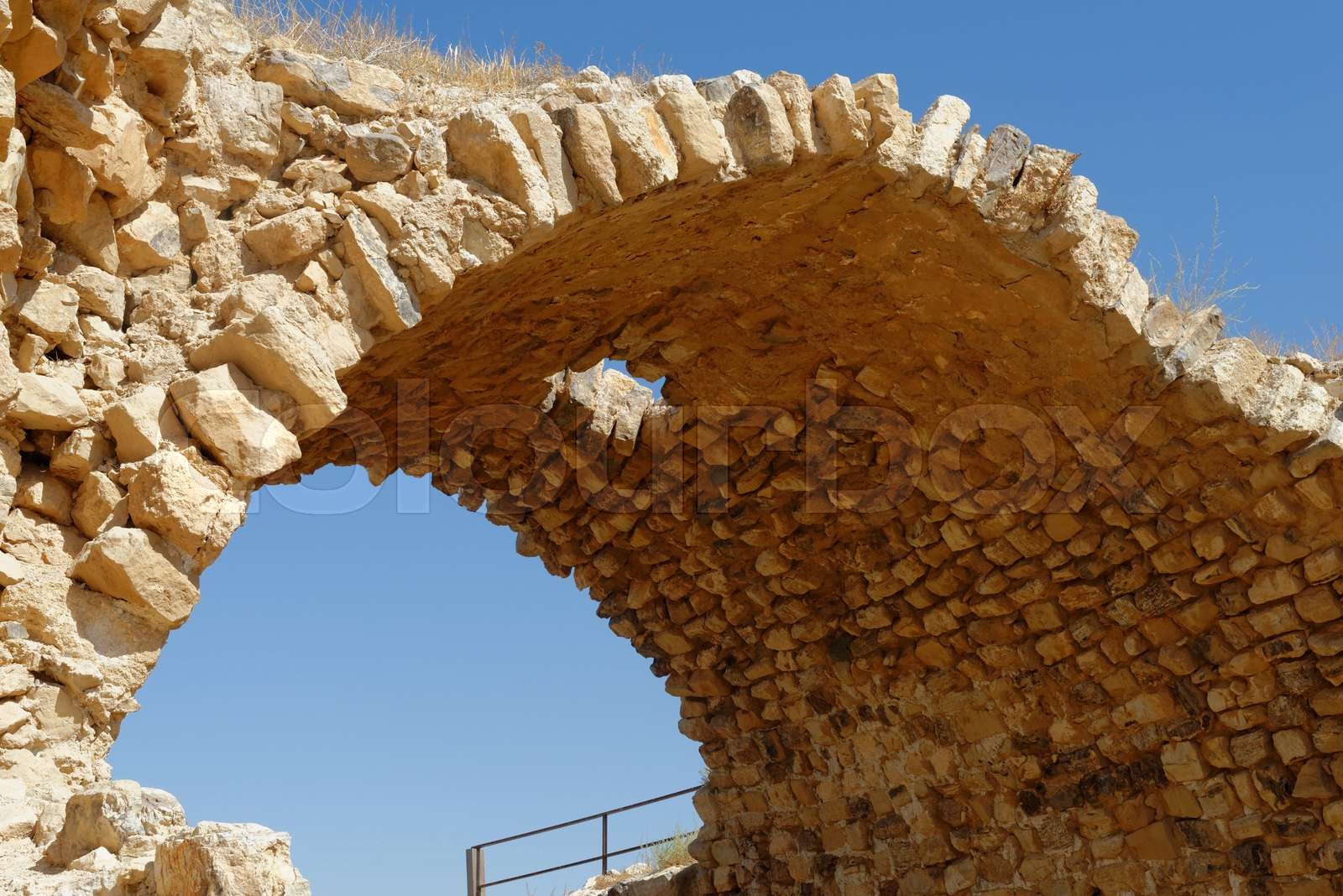 Ancient stone arch of Kerak Castle in Jordan | Stock image | Colourbox