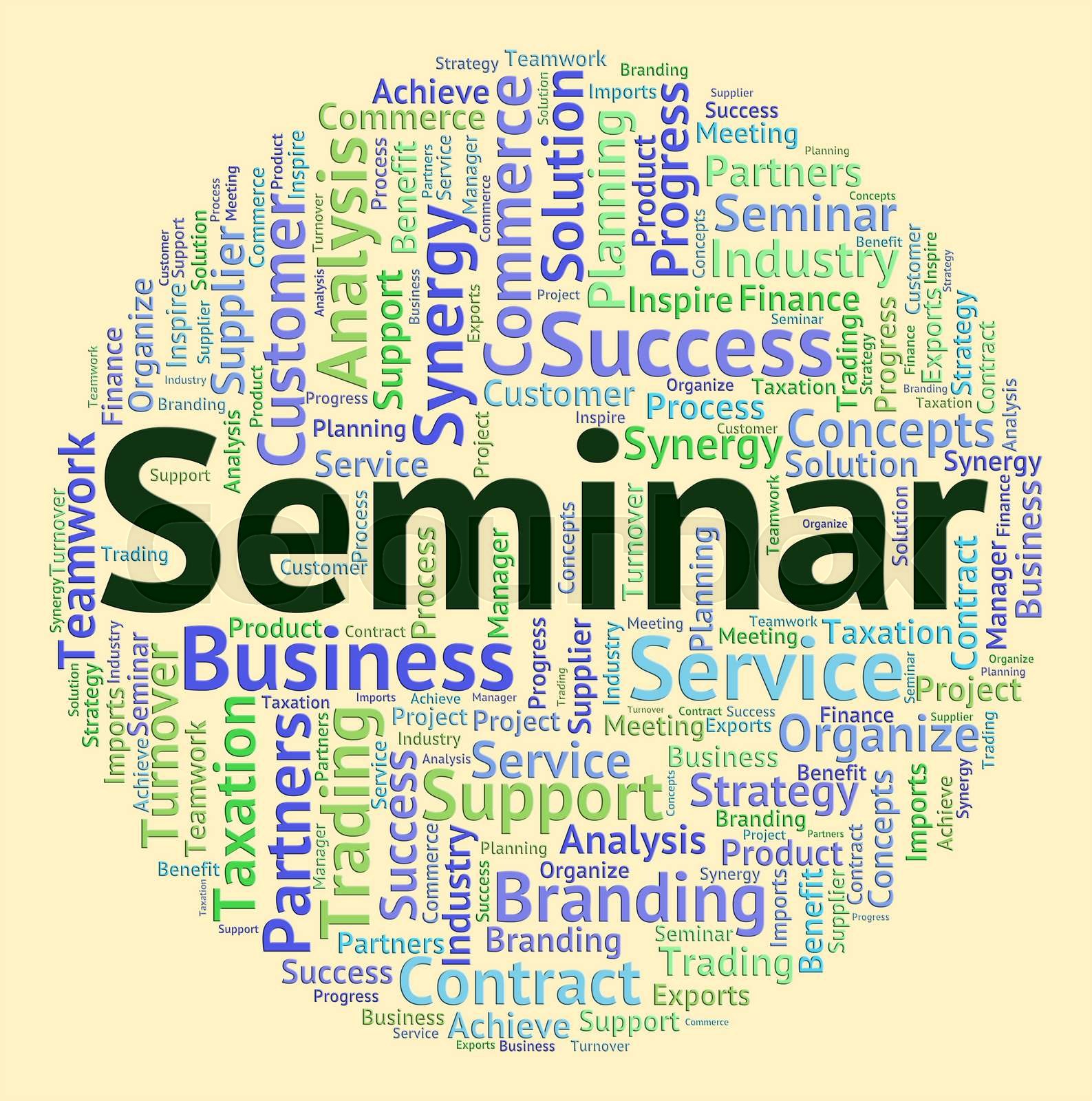 Seminar Word Indicates Forums Wordcloud And Speech | Stock image ...