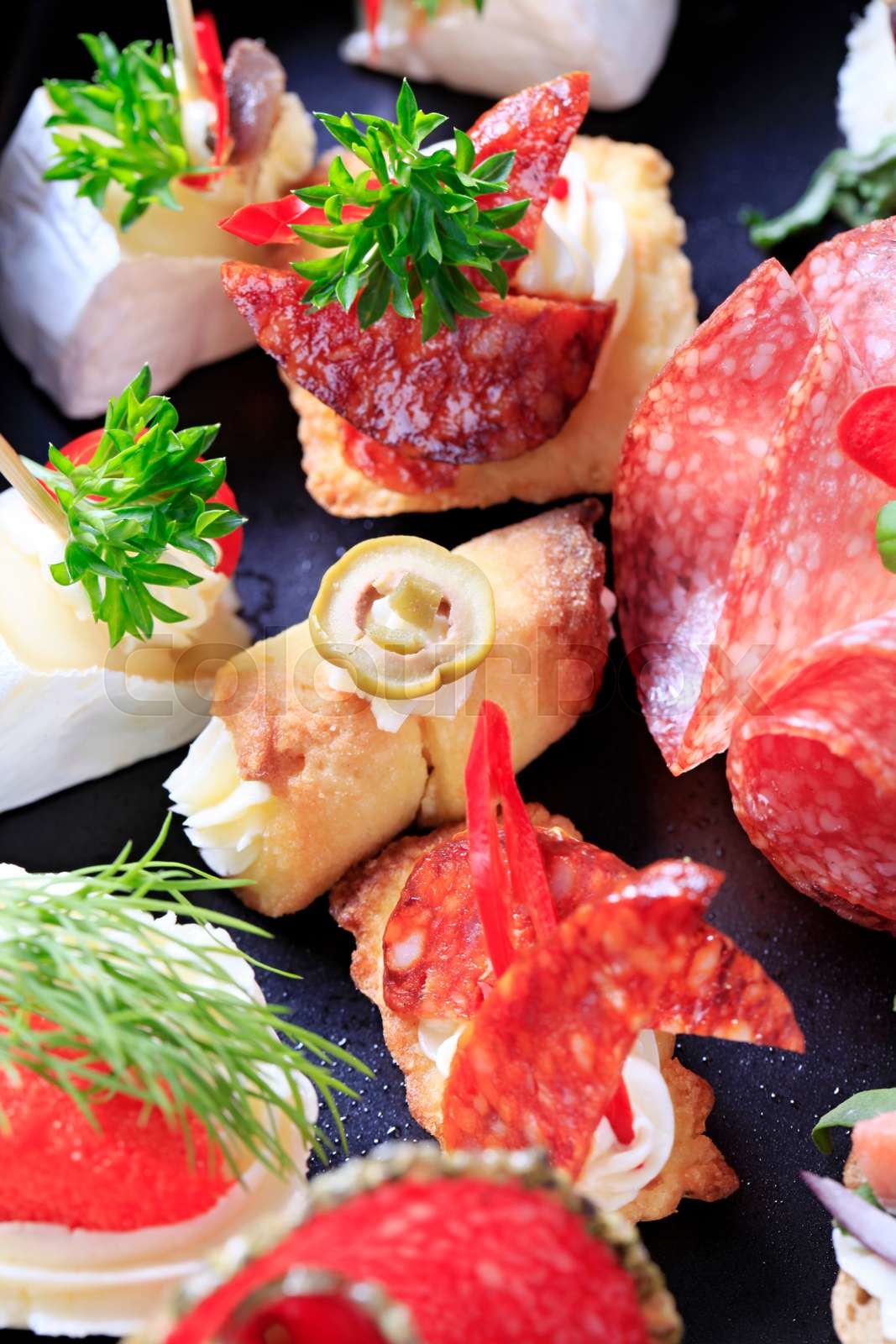 Assorted canapes | Stock image | Colourbox