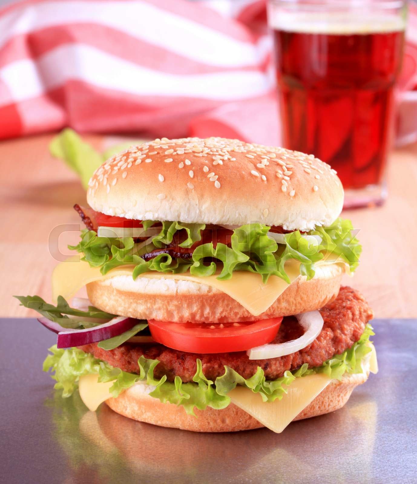 Double cheeseburger | Stock image | Colourbox