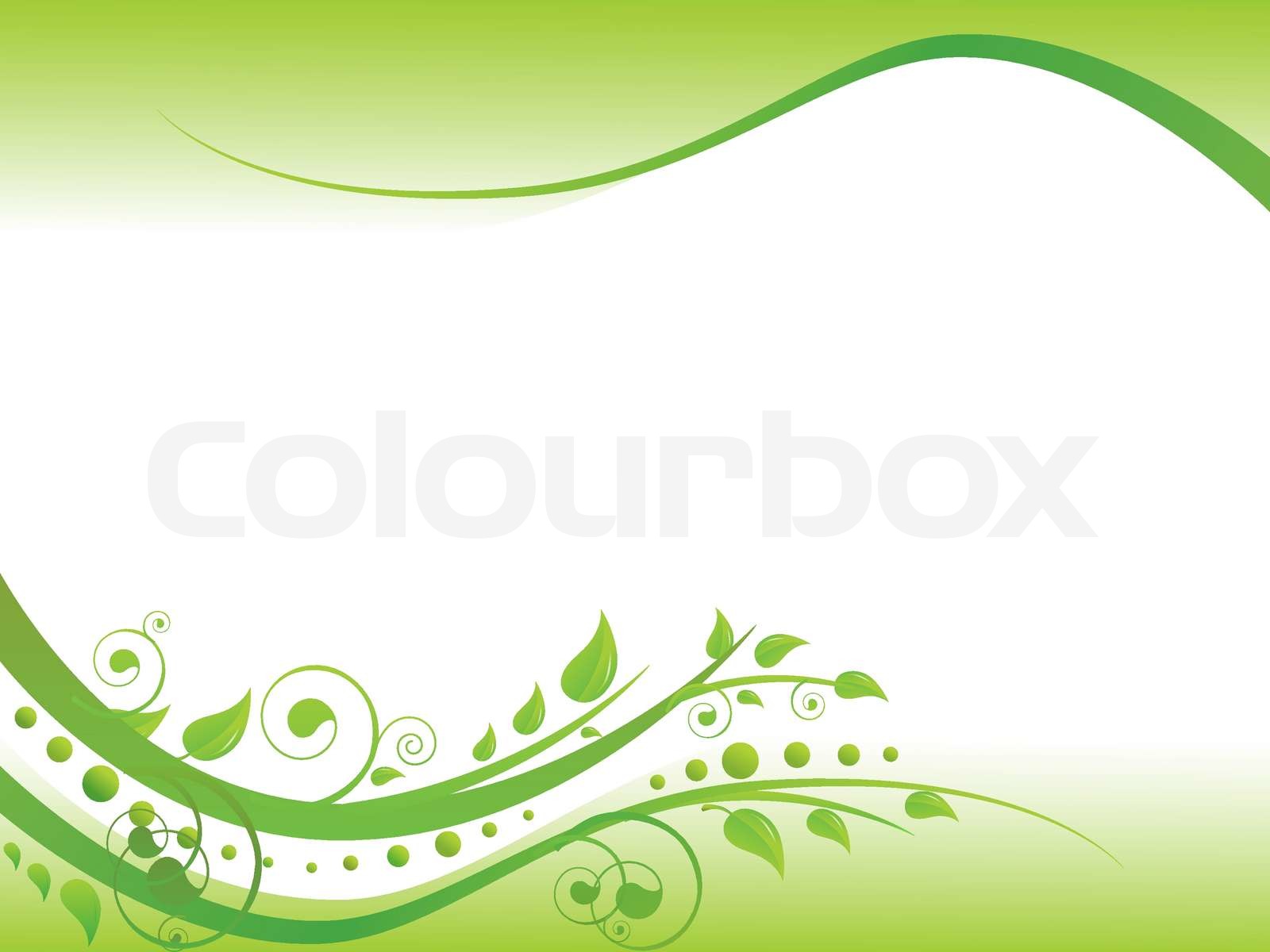 Illustration of floral border in green with copy-space for your text ...