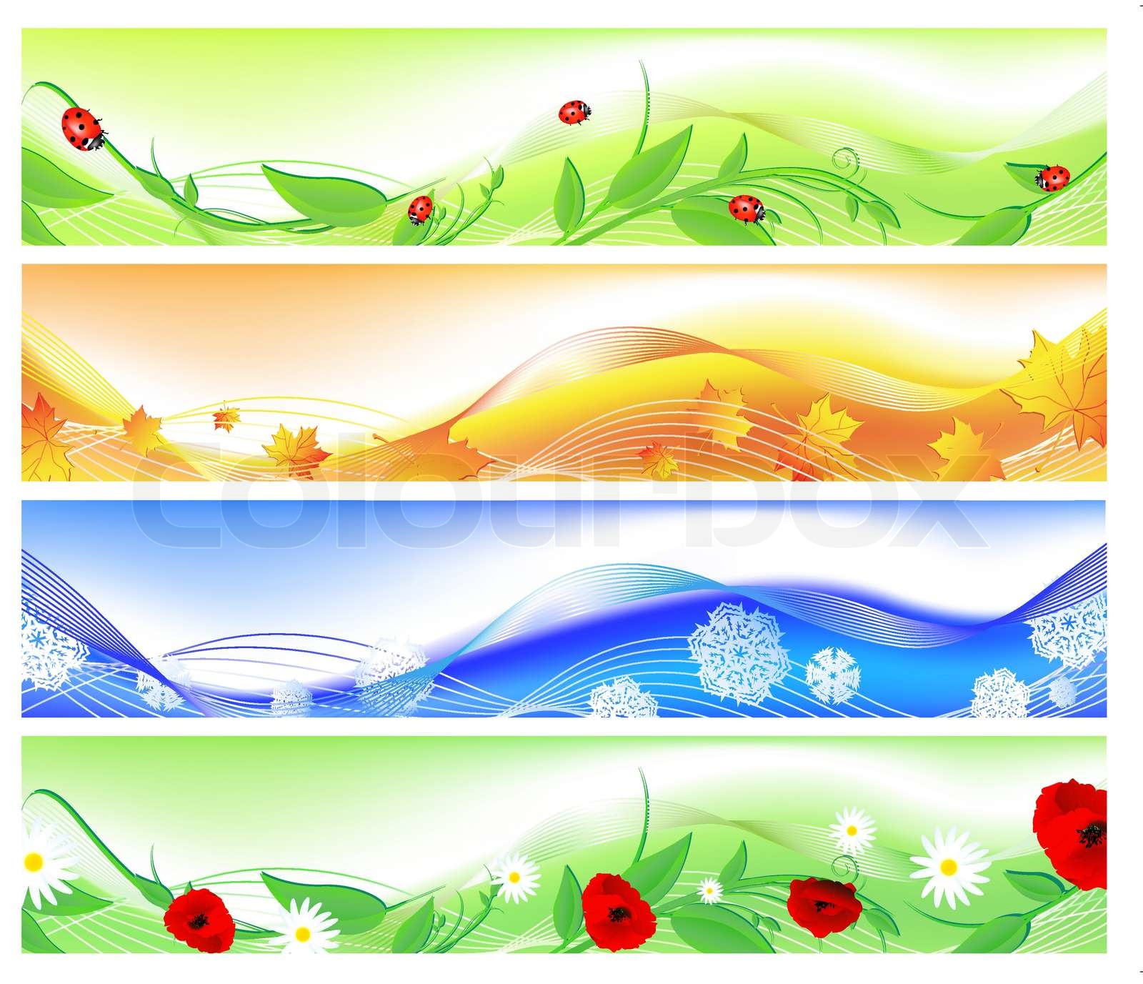 horizontal vier Jahreszeiten Web-Banner . | Stock-Vektor | Colourbox