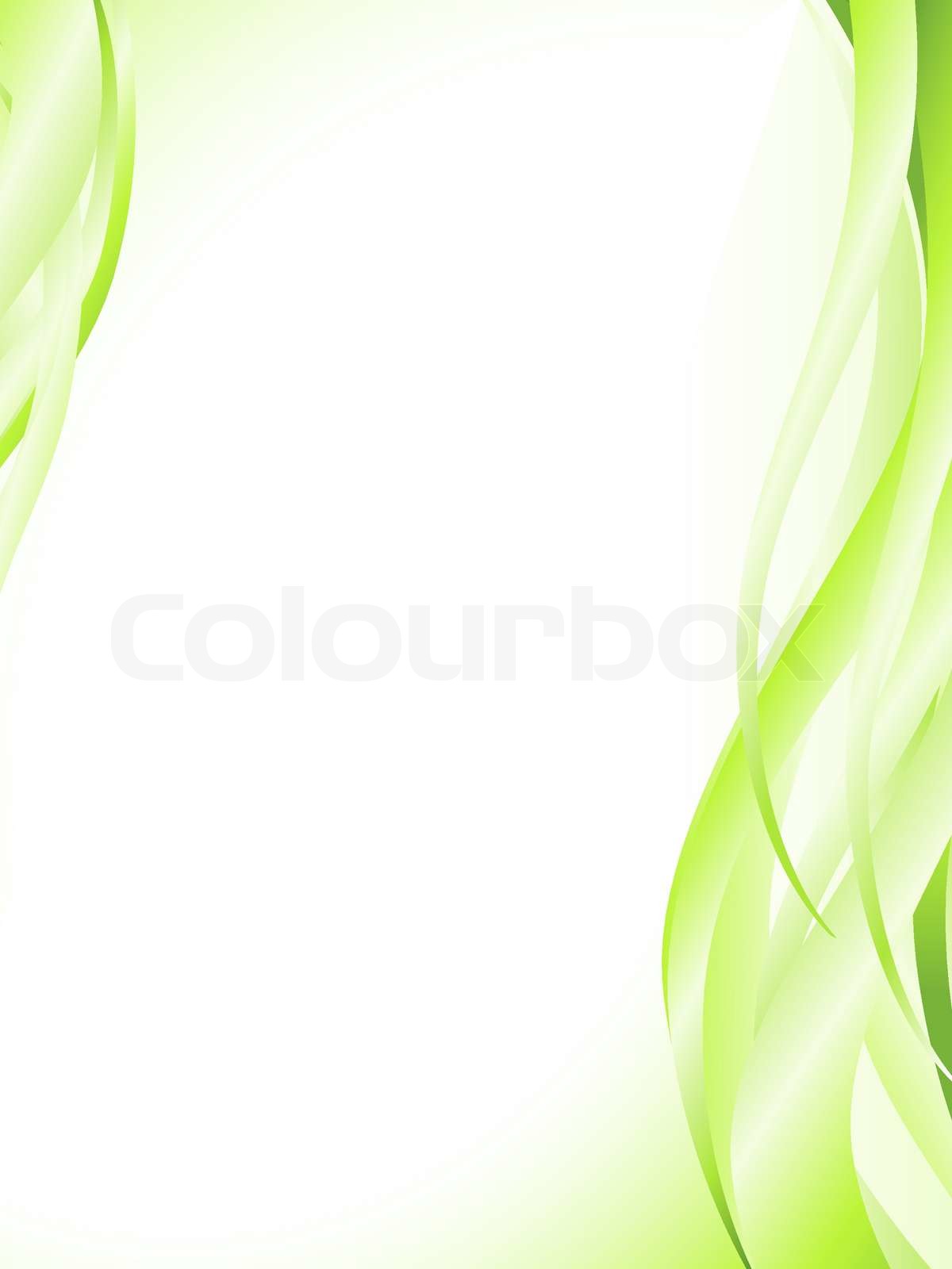 Illustration of abstract light green wavy frame | Stock vector | Colourbox