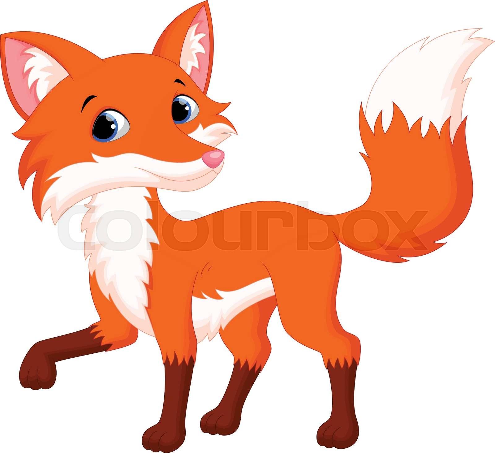niedlich, fuchs, cartoon | Stock-Vektor | Colourbox