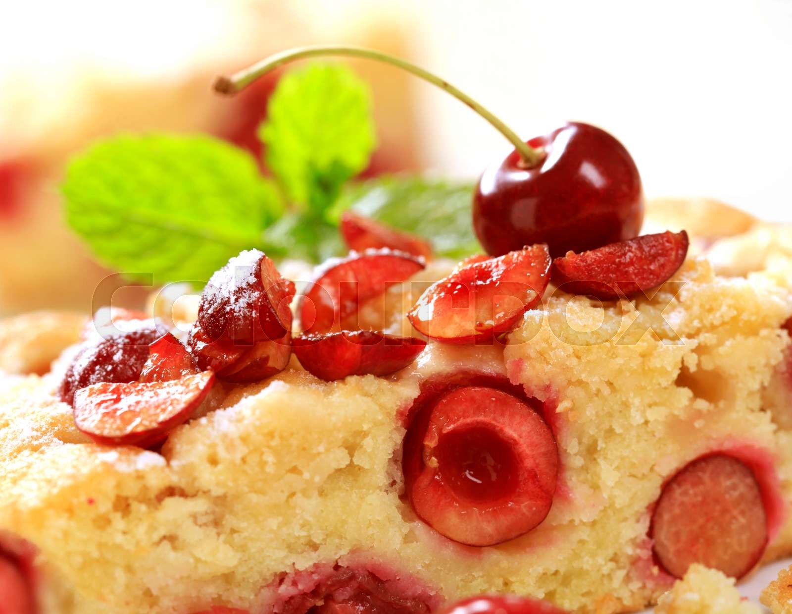 Cherry sponge cake | Stock image | Colourbox