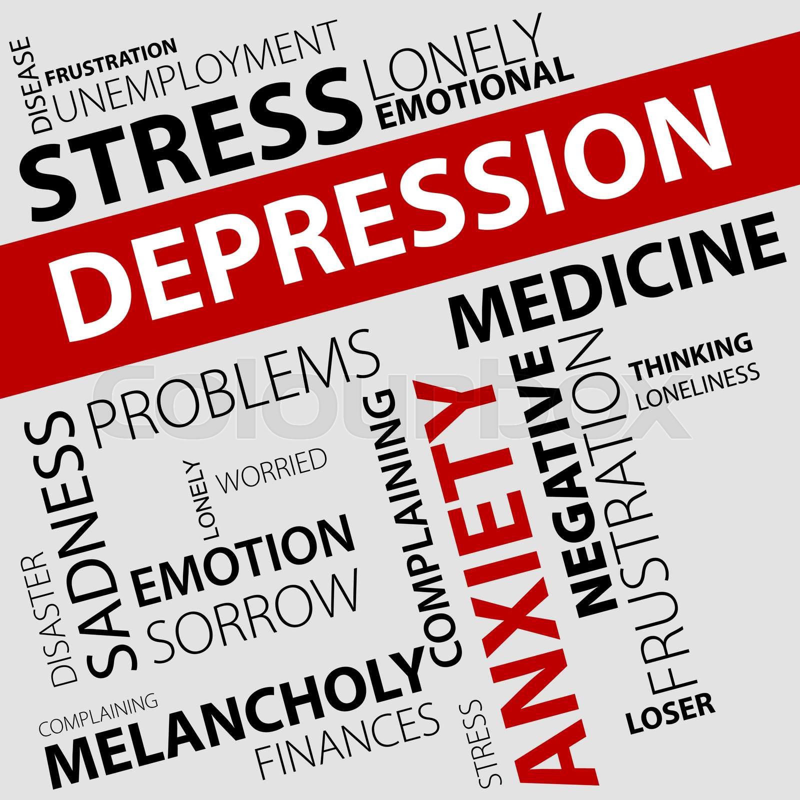 Depression concept made with words | Stock vector | Colourbox