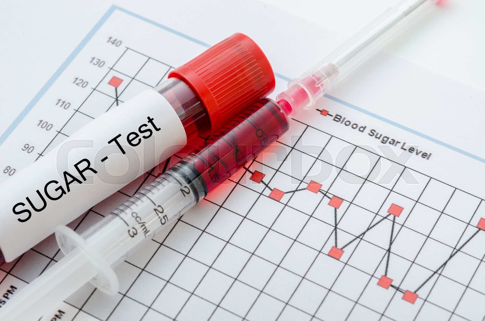 Sample blood for screening diabetic test. | Stock image | Colourbox