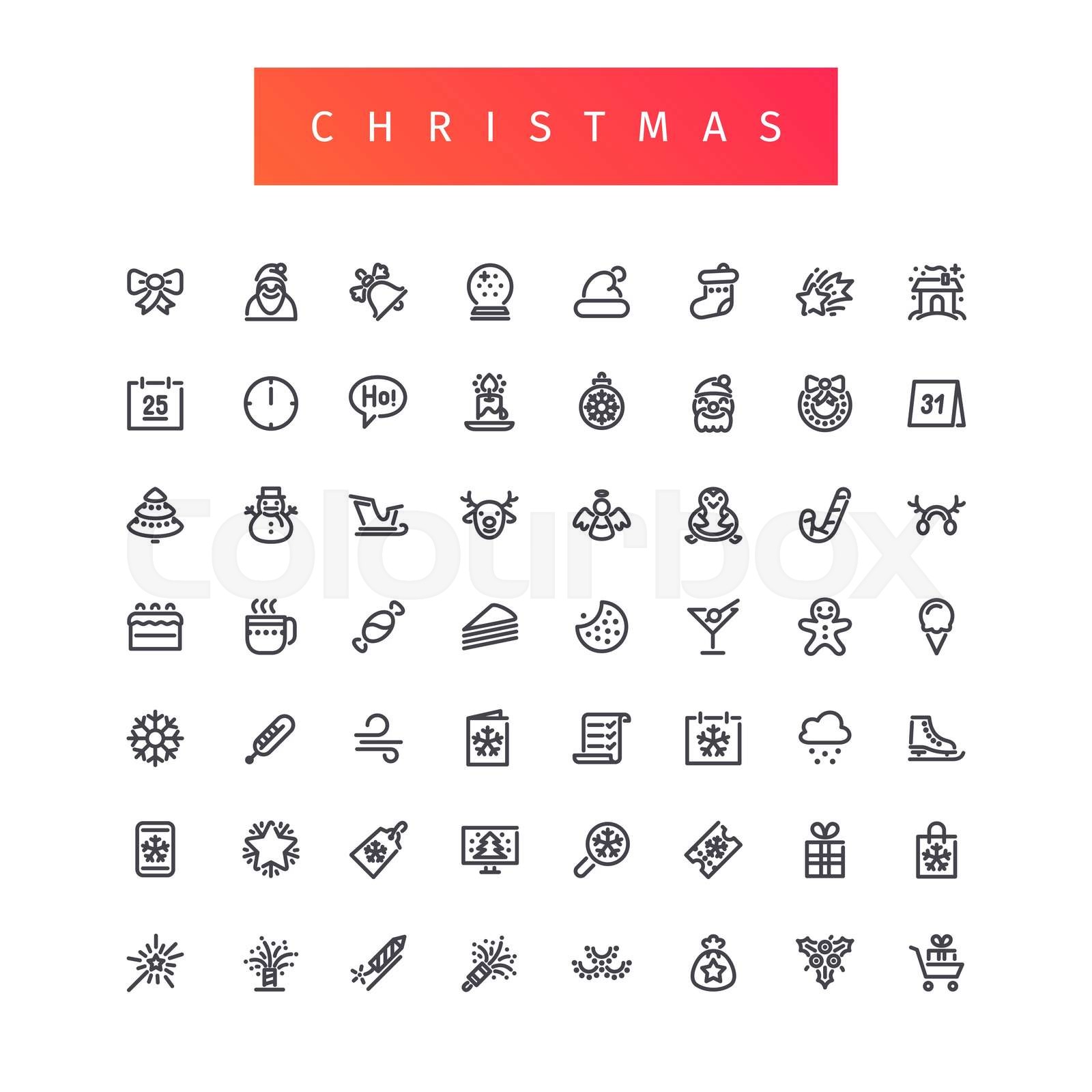 Christmas Outline Icons Set | Stock vector | Colourbox