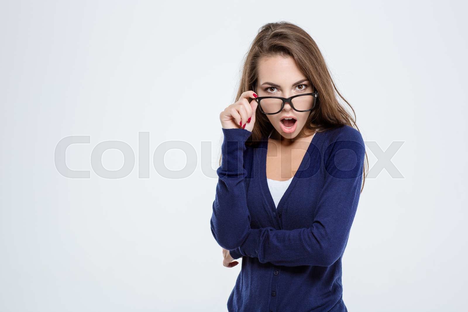 Shocked woman looking at camera | Stock image | Colourbox