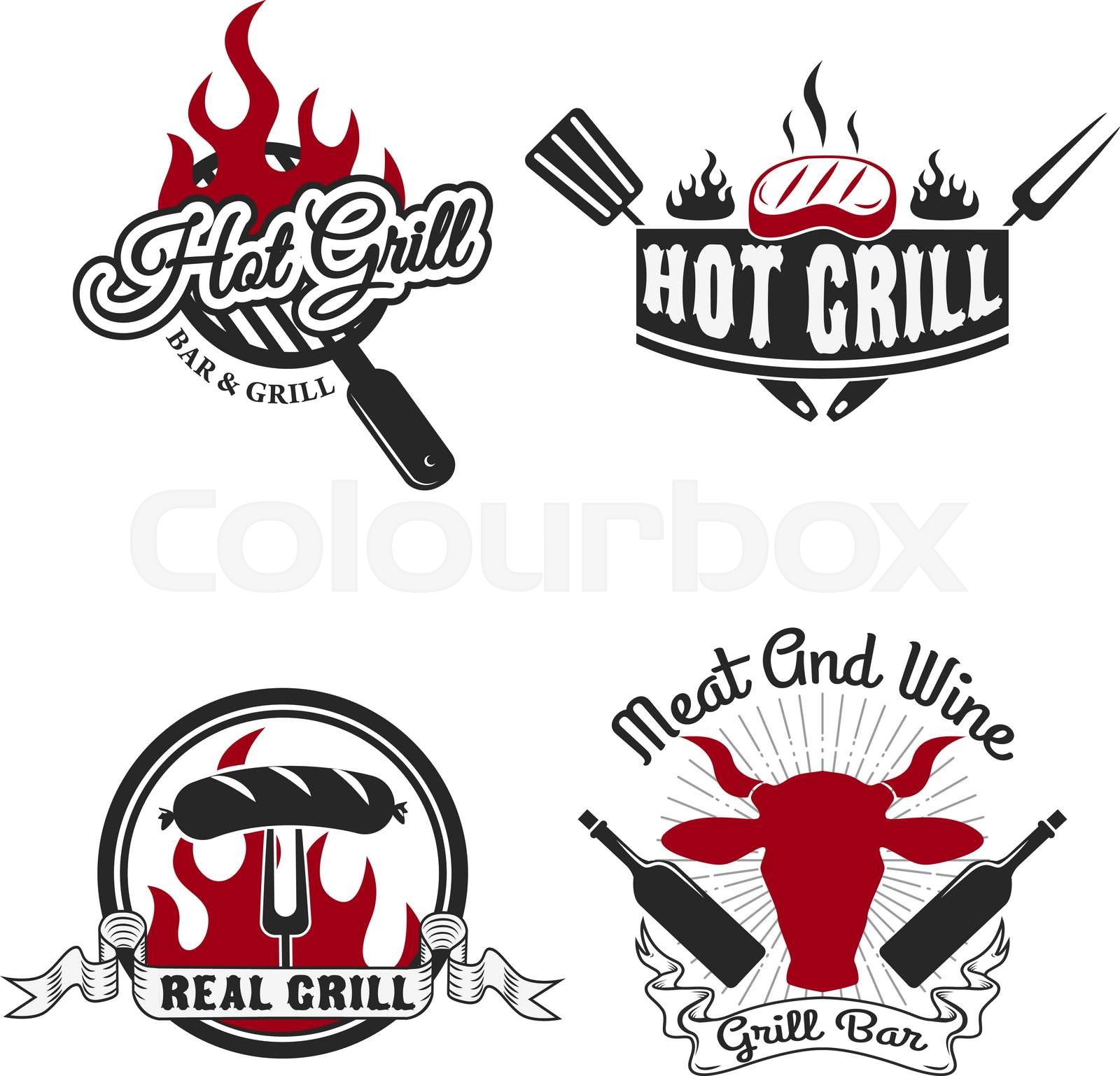 grill labels | Stock vector | Colourbox