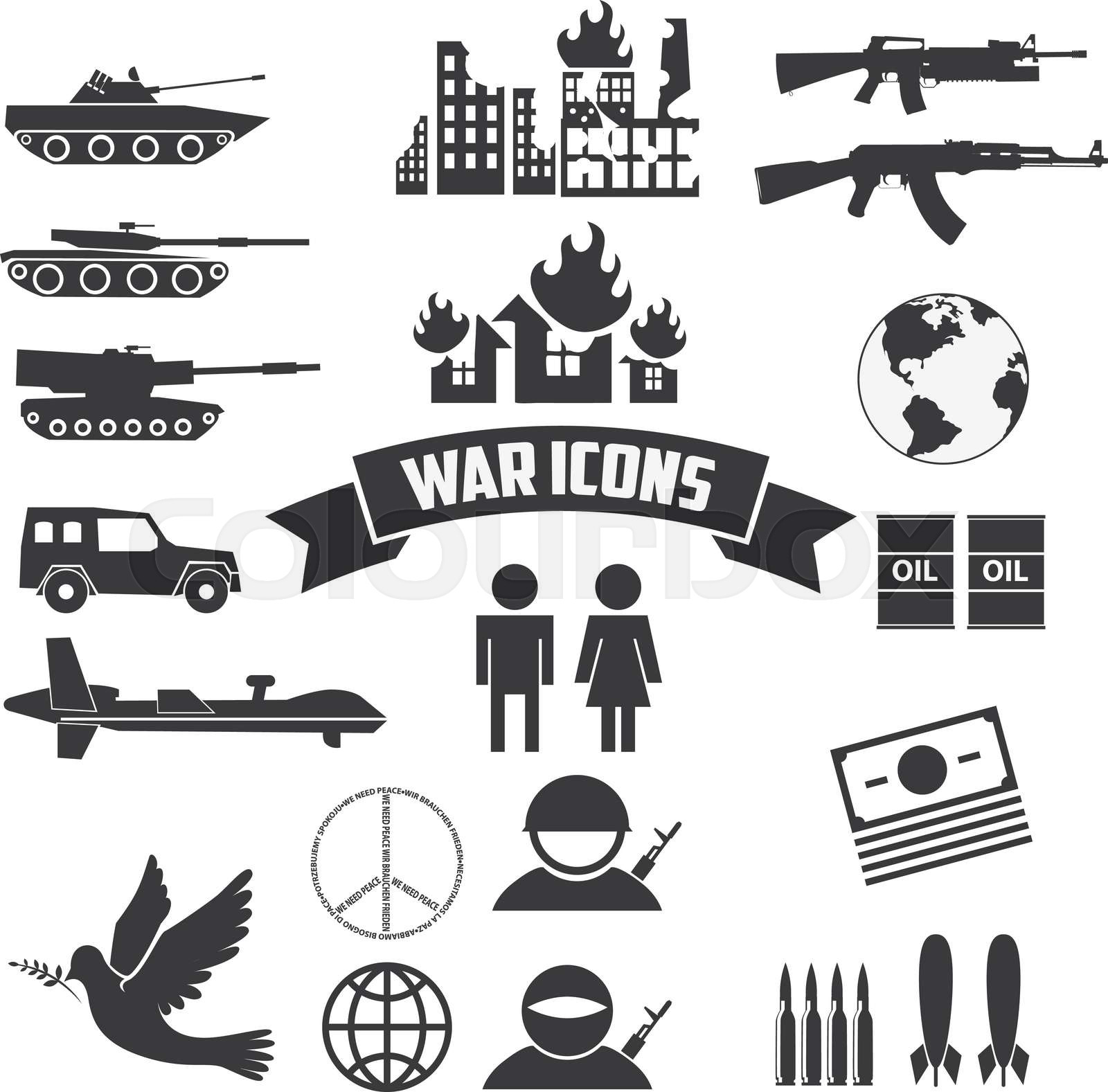 war icons | Stock vector | Colourbox