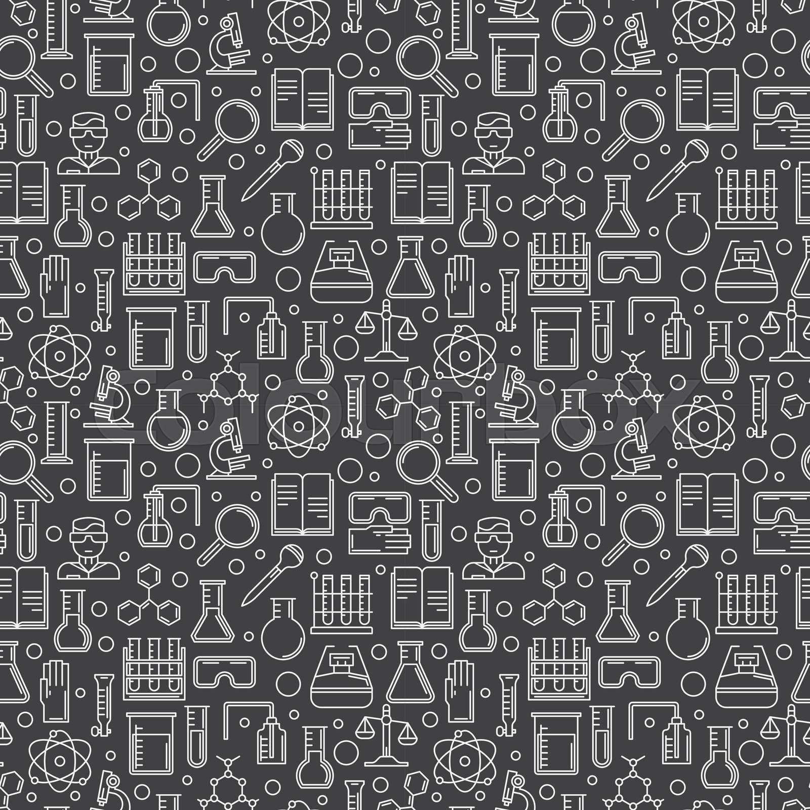 Dark chemistry seamless patten | Stock vector | Colourbox