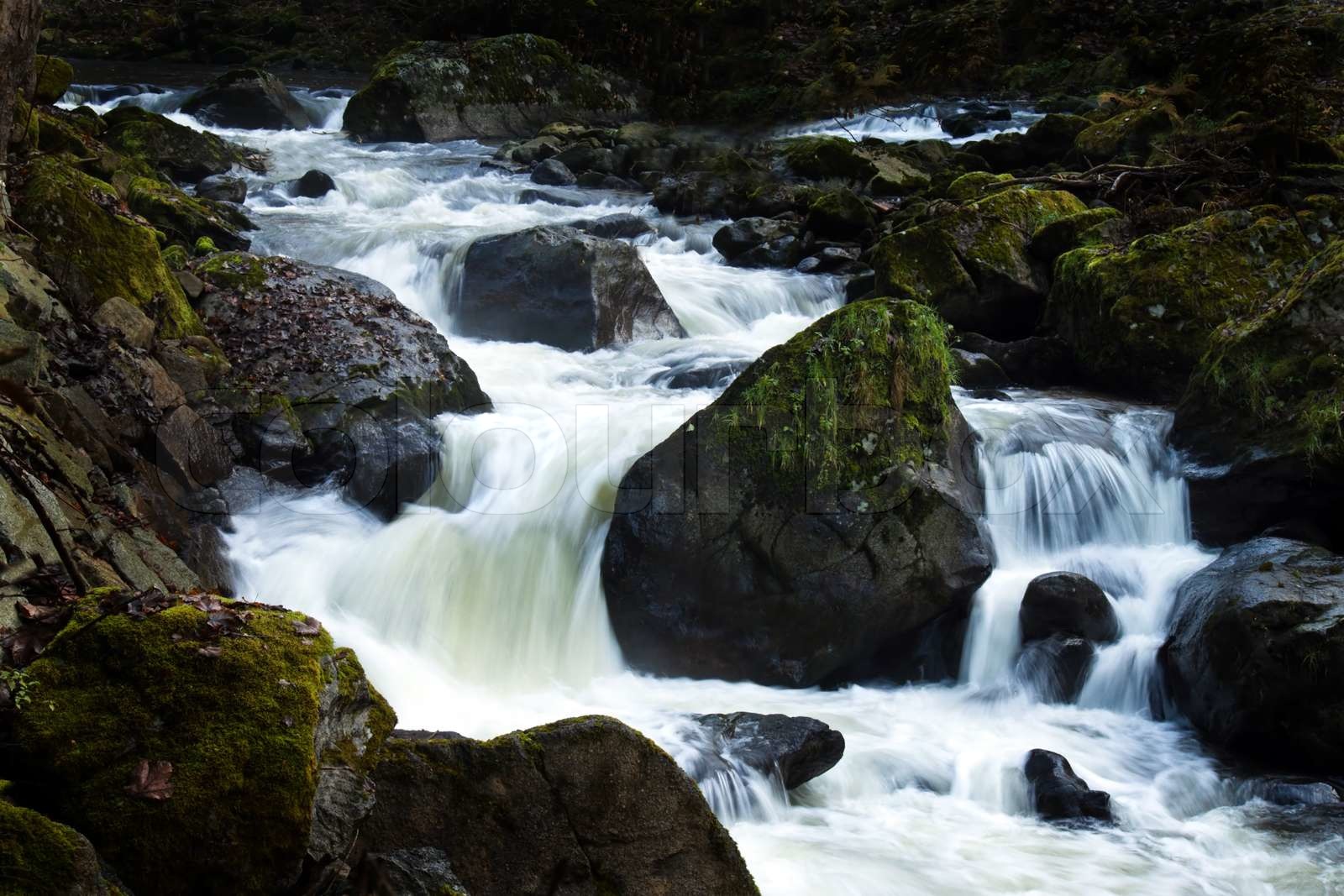 A creek with running water and stones (rocks) | Stock image | Colourbox