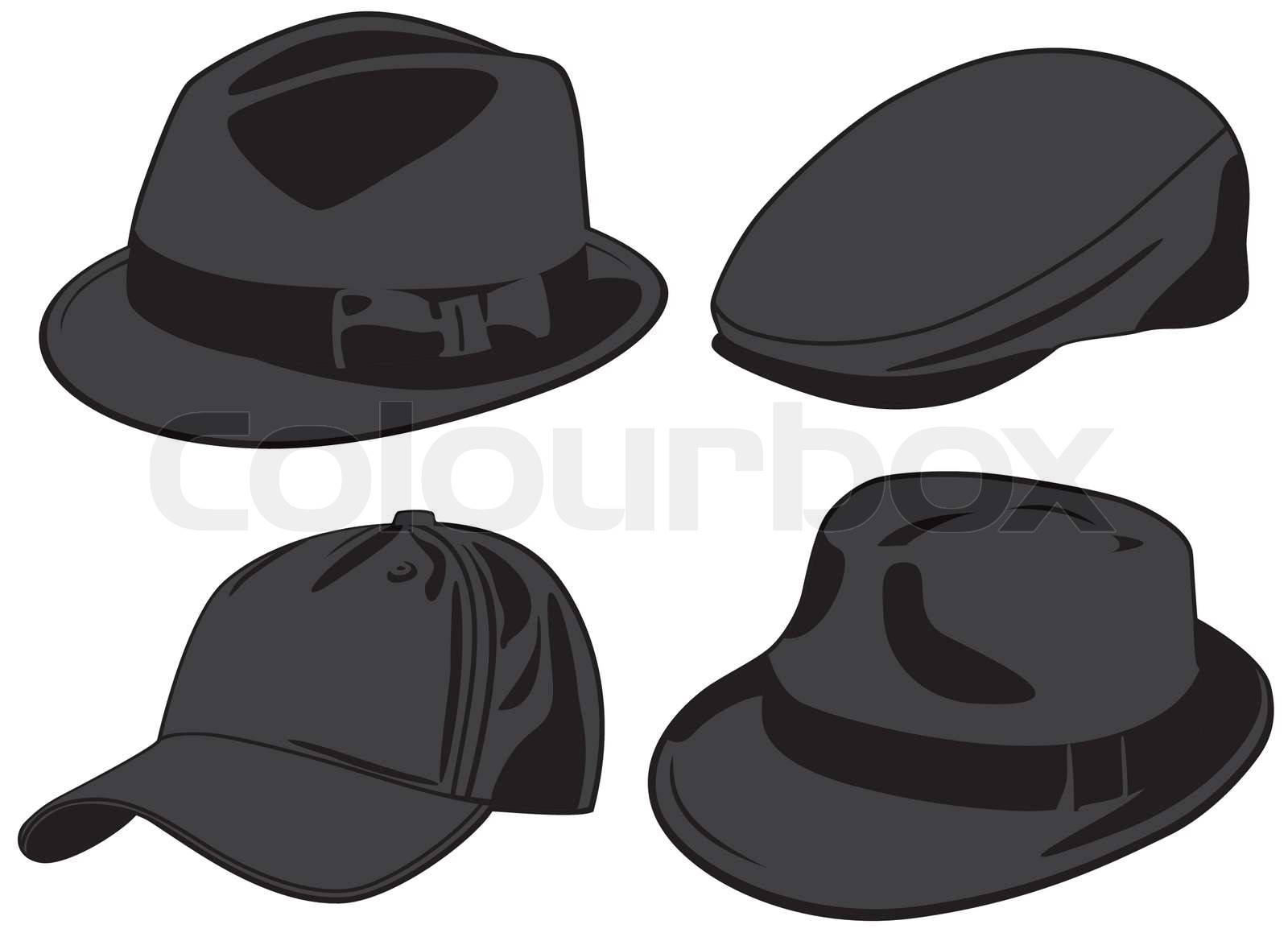 "Set of the caps. Vector illustration" | Stock vector | Colourbox