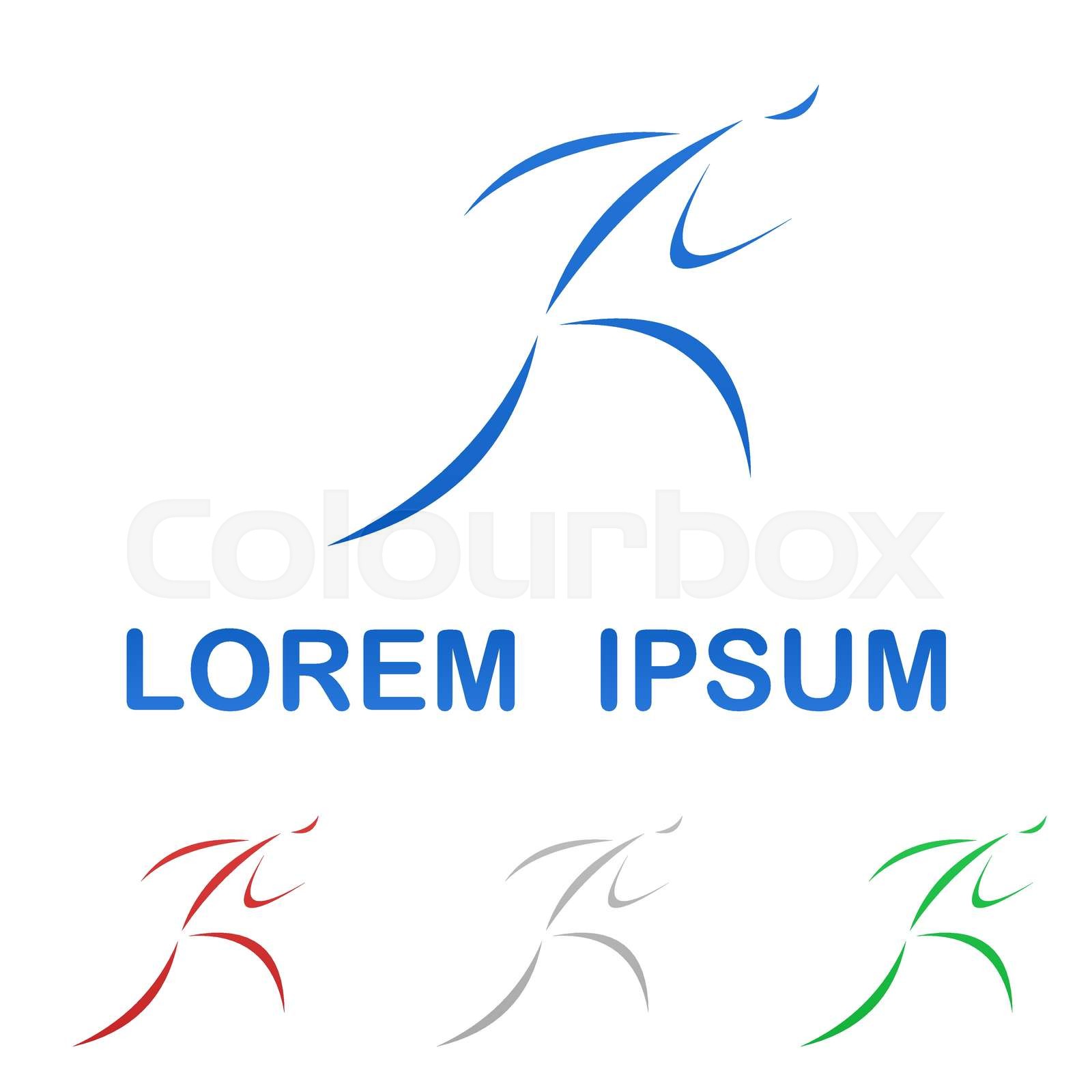 Stylized runner symbol design set | Stock vector | Colourbox