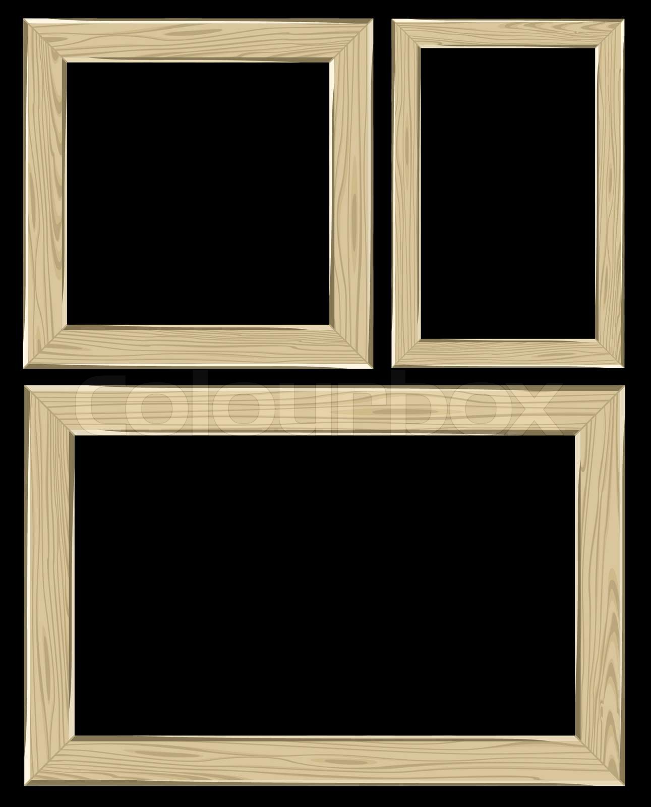 "Wooden texture frames. Vector illustration" | Stock vector | Colourbox