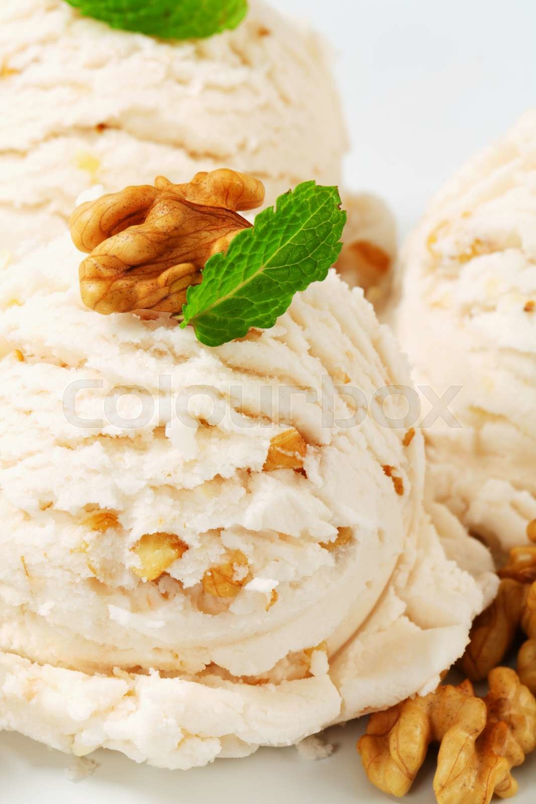 Walnut ice cream | Stock image | Colourbox