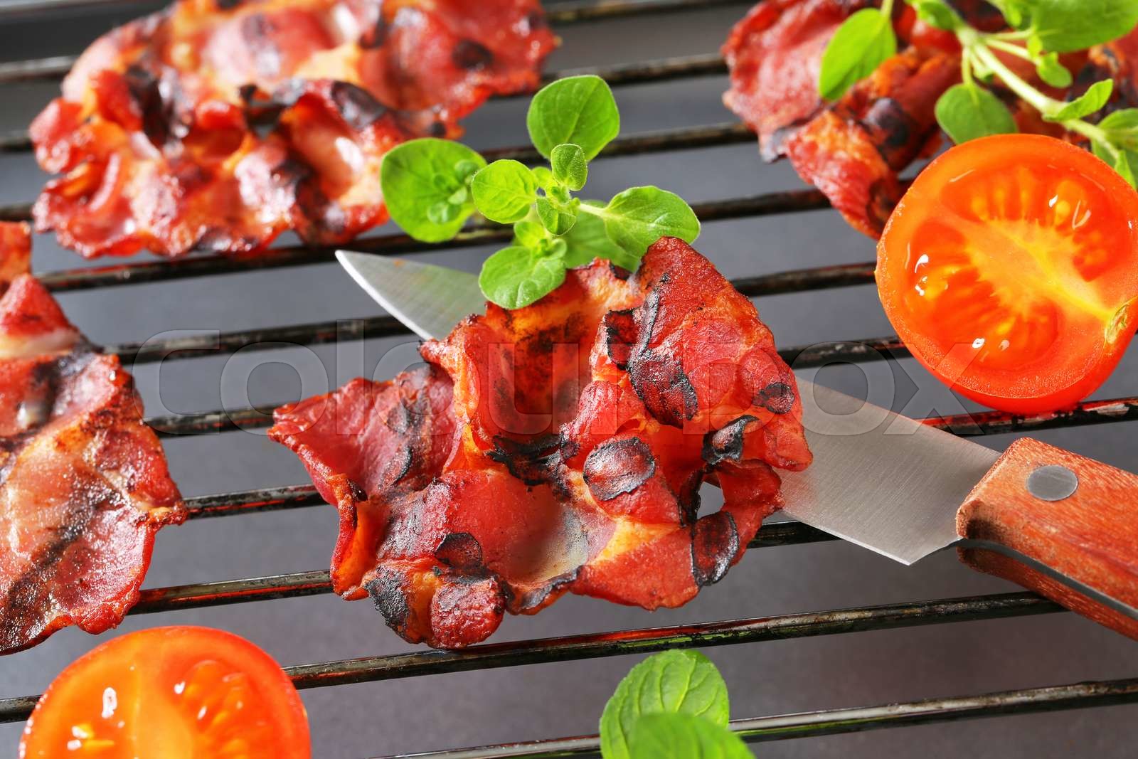 Grilled bacon | Stock image | Colourbox