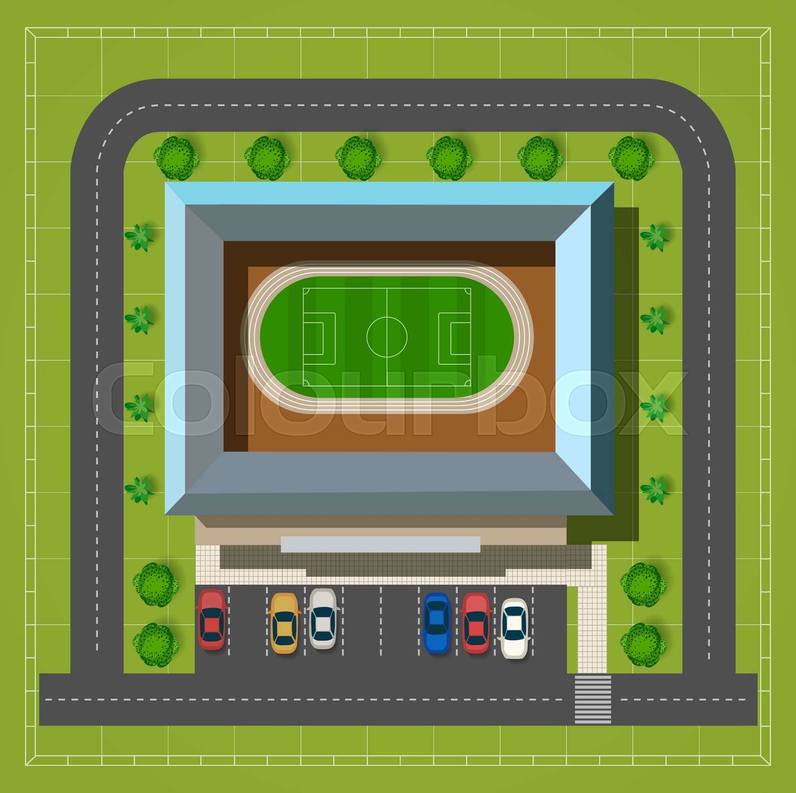 City stadium top view | Stock vector | Colourbox