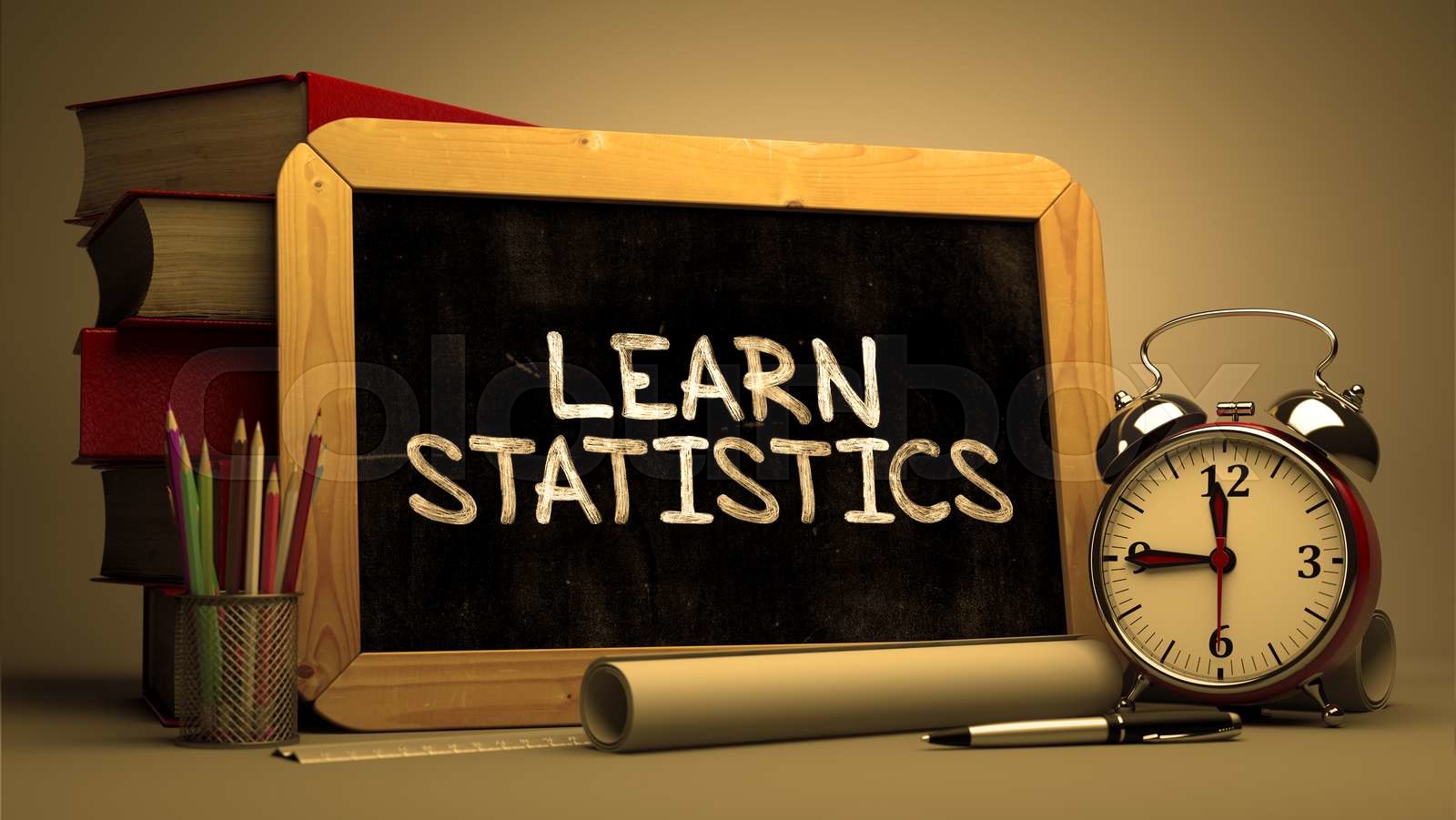 Learn Statistics. Inspirational Quote on Chalkboard. | Stock image ...