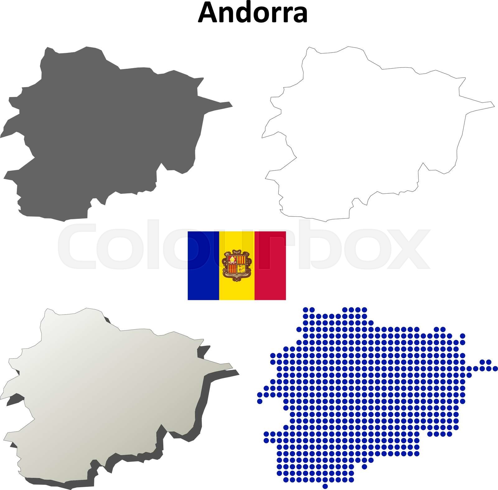Andorra outline map set | Stock vector | Colourbox