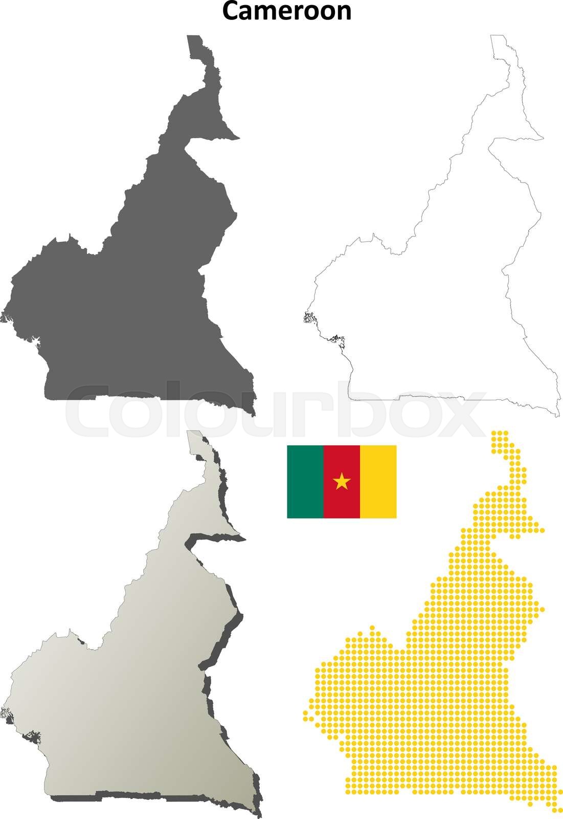 Cameroon outline map set | Stock vector | Colourbox