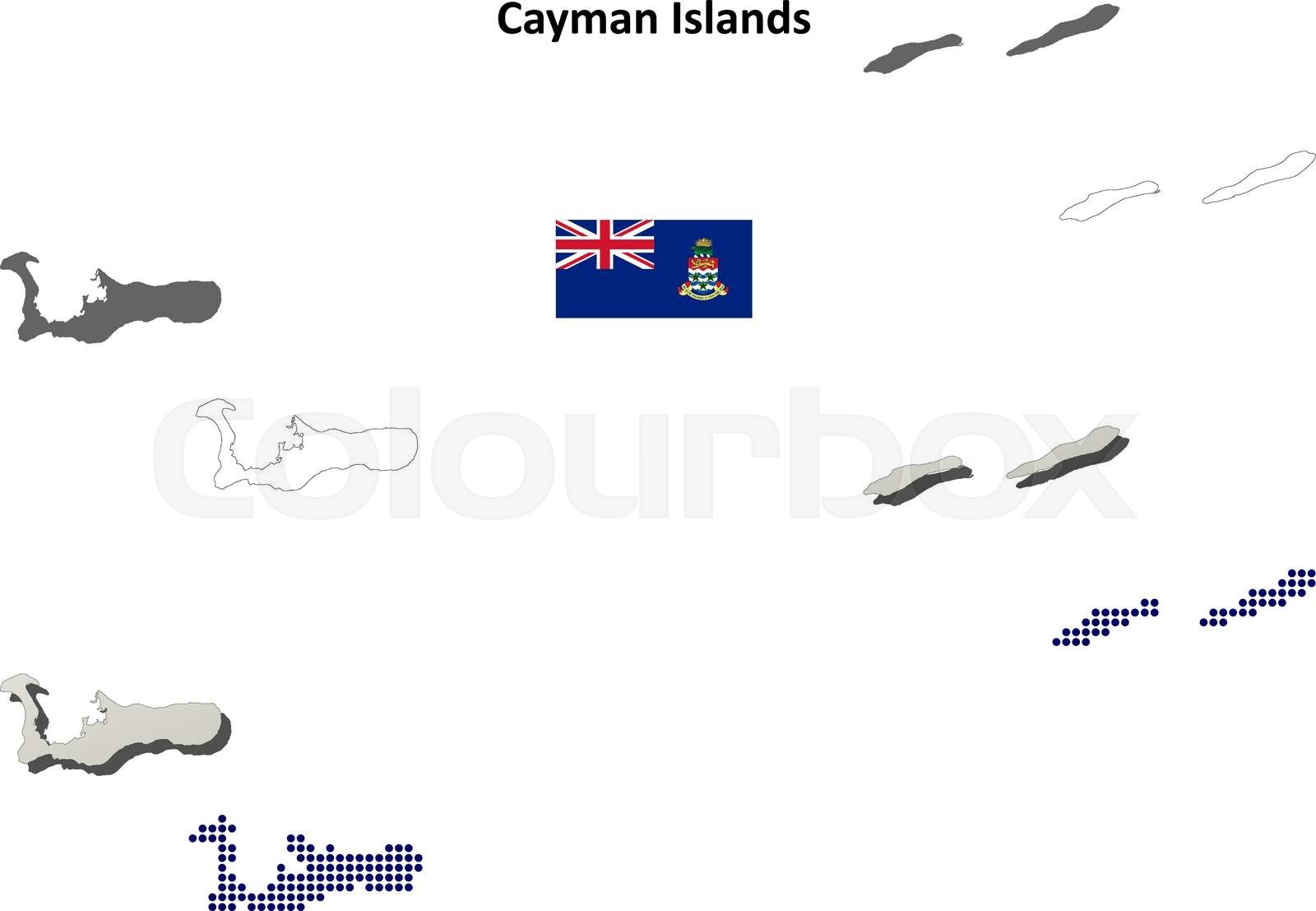 Cayman Islands outline map set | Stock vector | Colourbox
