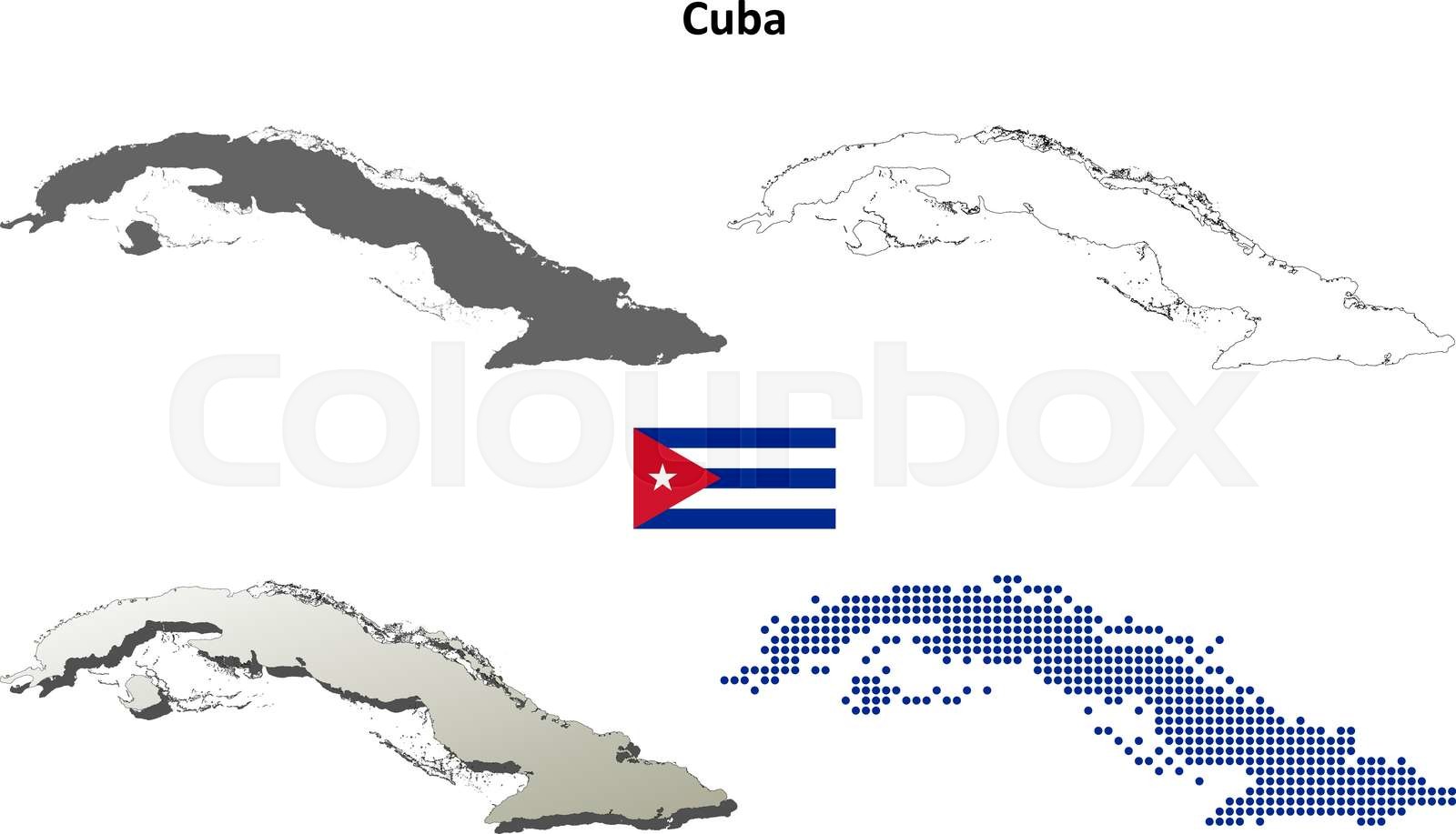 Cuba outline map set | Stock vector | Colourbox