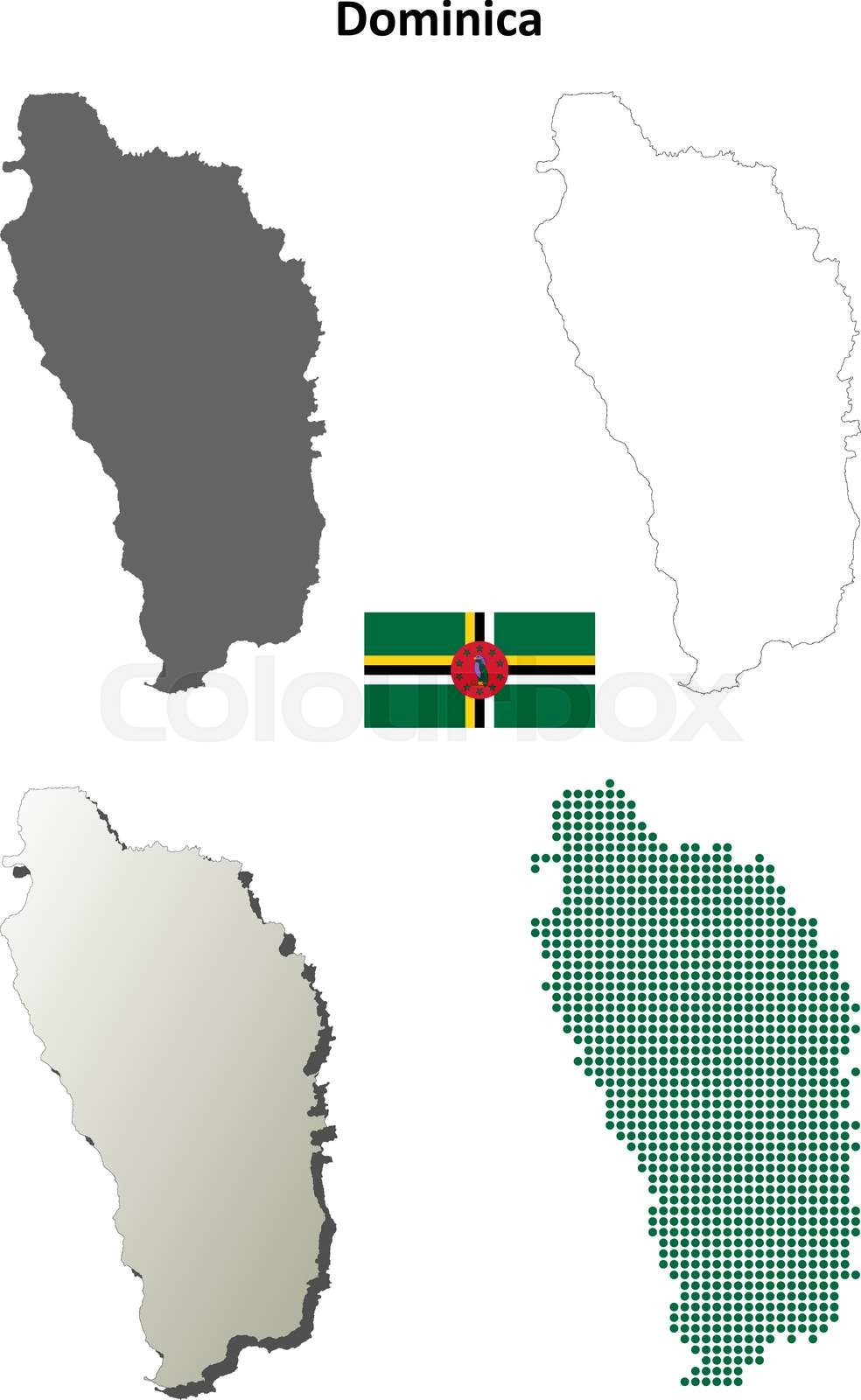 Dominica outline map set | Stock vector | Colourbox