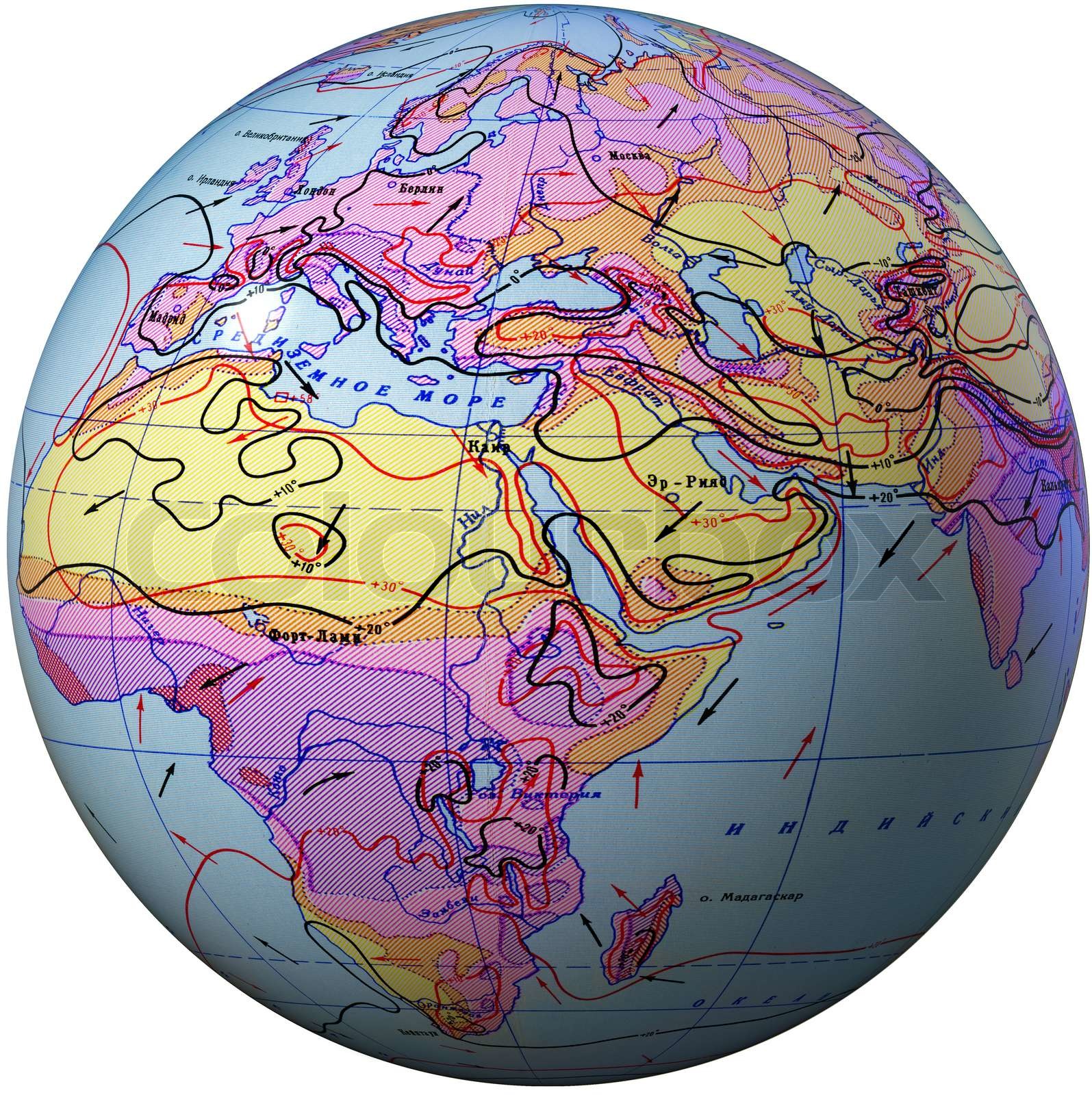 globe isolated - Climate map of the world | Stock image | Colourbox