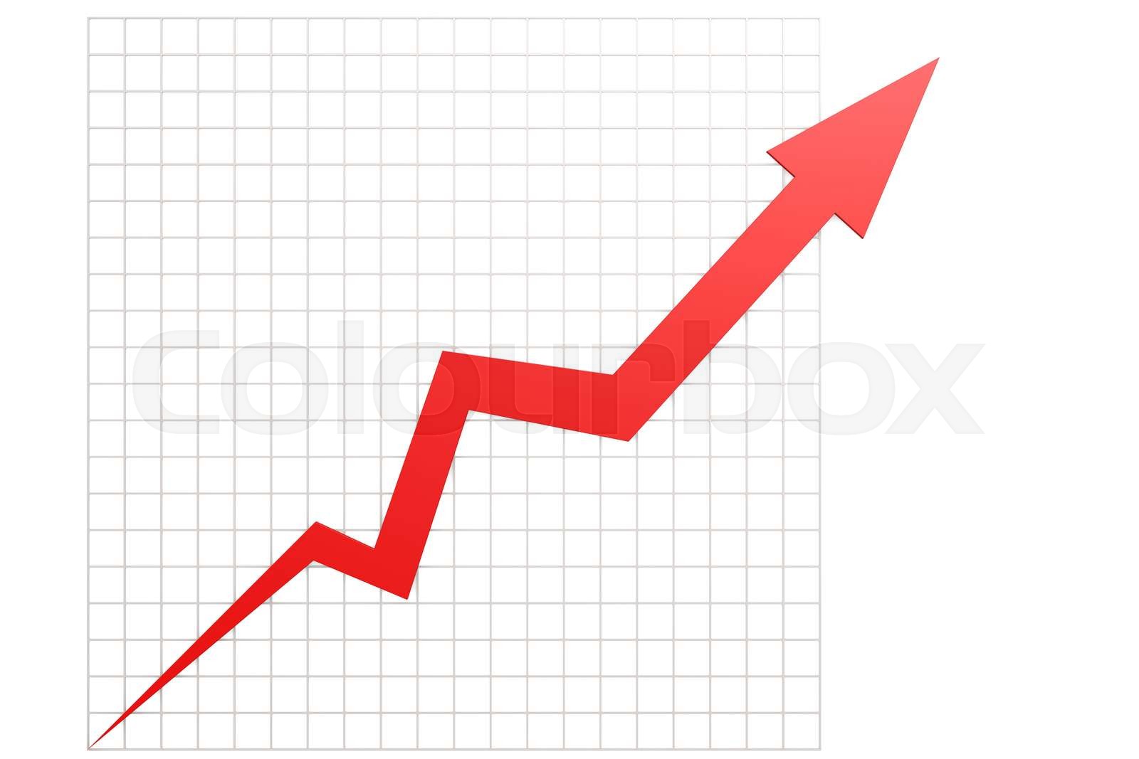 Red graph in chart table | Stock image | Colourbox