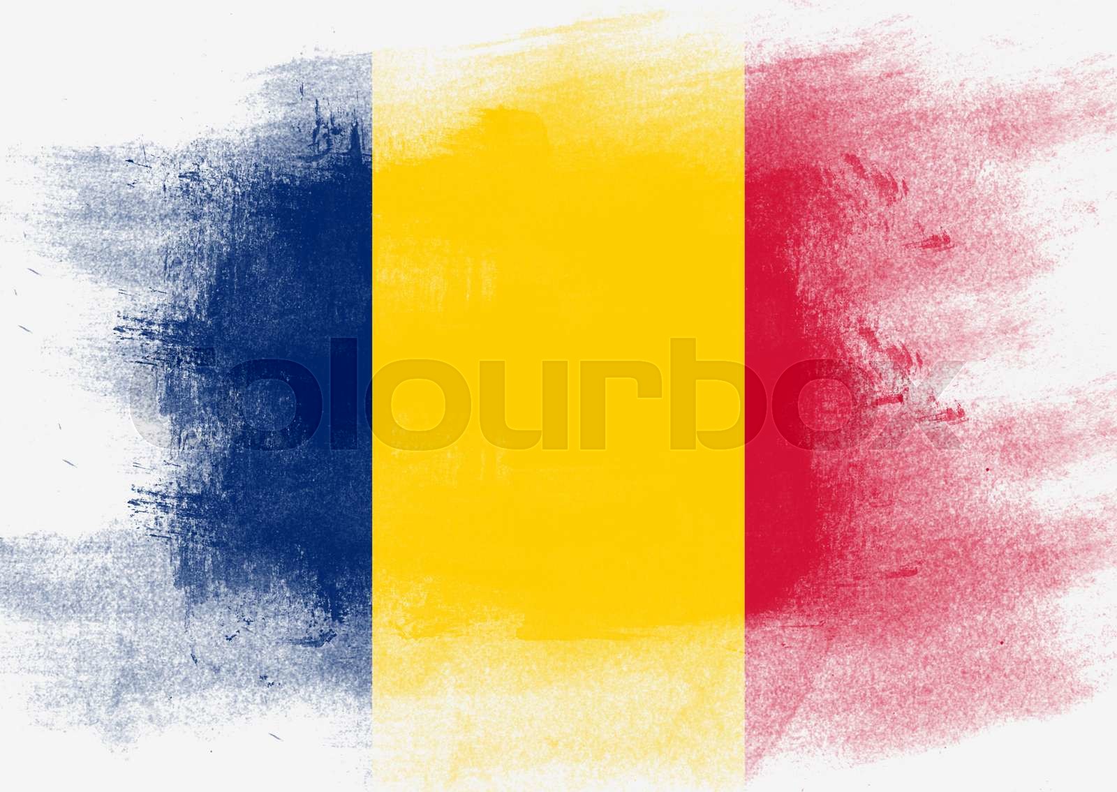 Flag of Chad painted with brush | Stock image | Colourbox