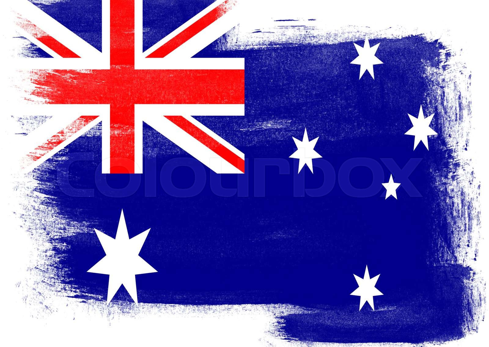 Flag of Australia painted with brush | Stock image | Colourbox