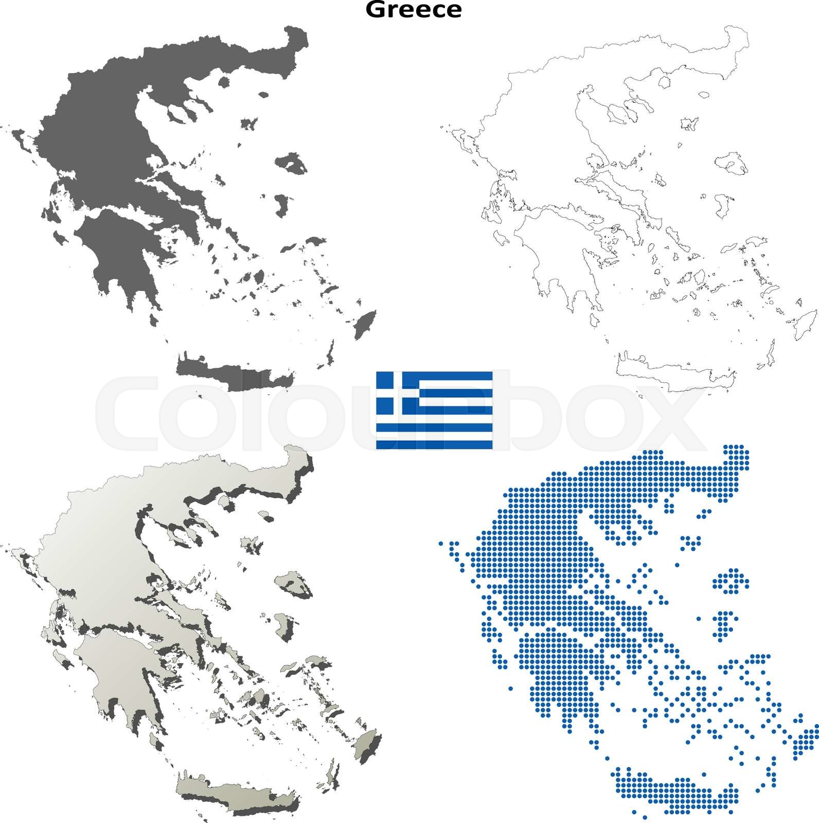 Greece outline map set | Stock vector | Colourbox