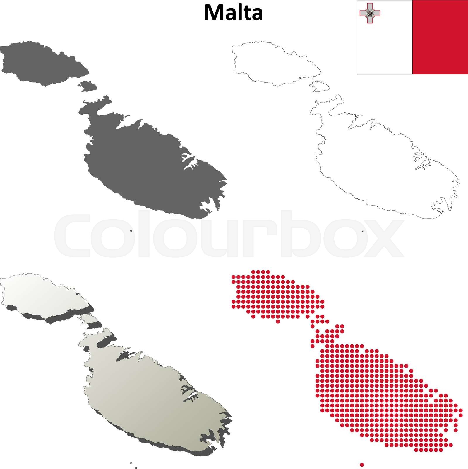 Malta outline map set | Stock vector | Colourbox