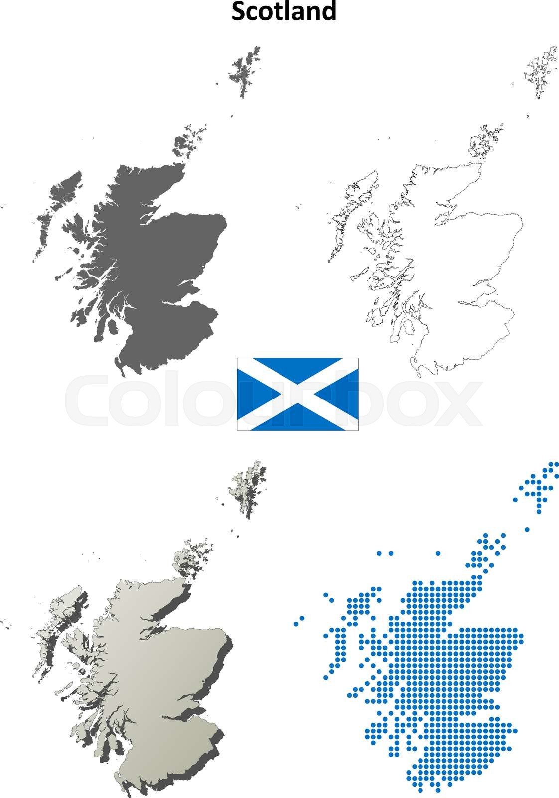 Scotland outline map set | Stock vector | Colourbox