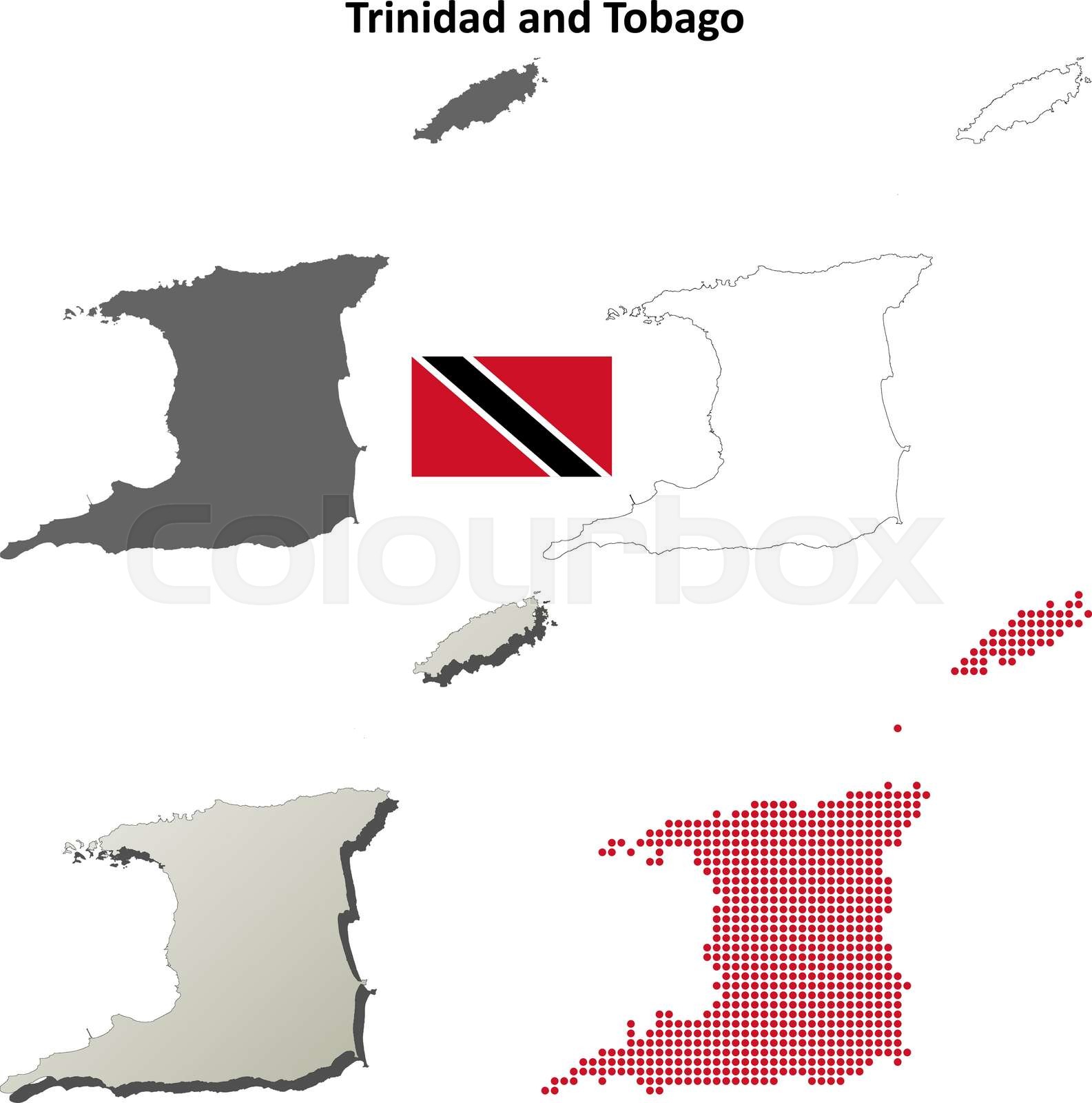 Trinidad and Tobago outline map set | Stock vector | Colourbox