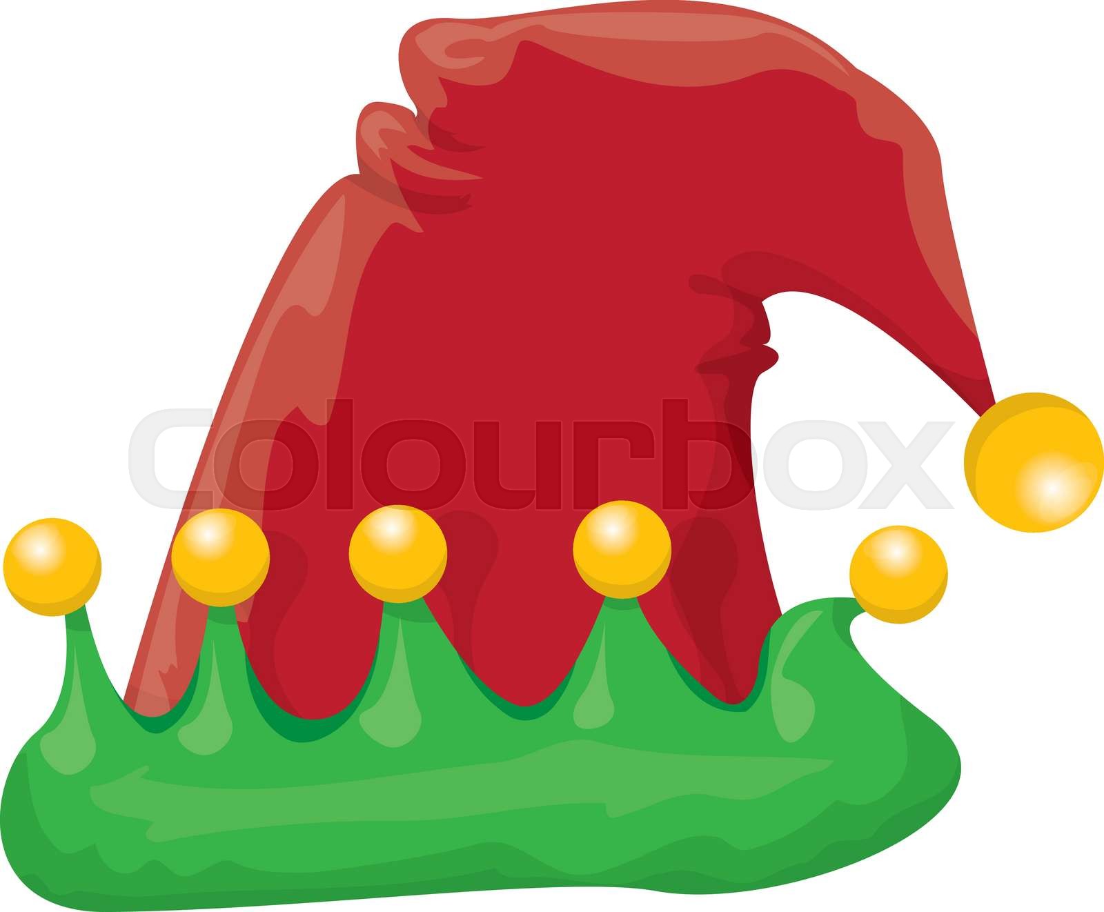 christmas elf hat. vector illustration | Stock vector | Colourbox