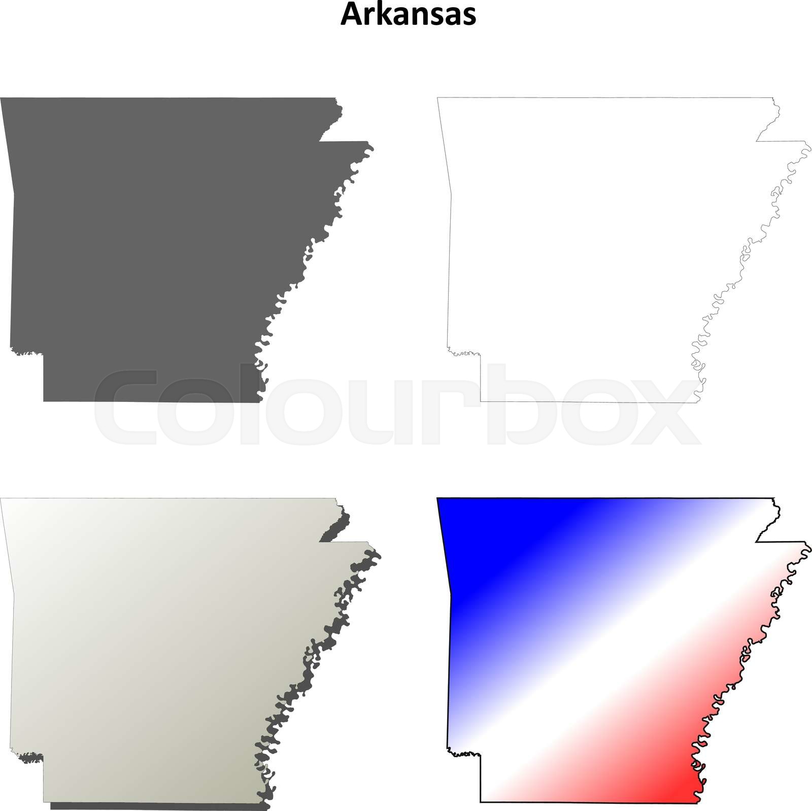 Arkansas outline map set | Stock vector | Colourbox