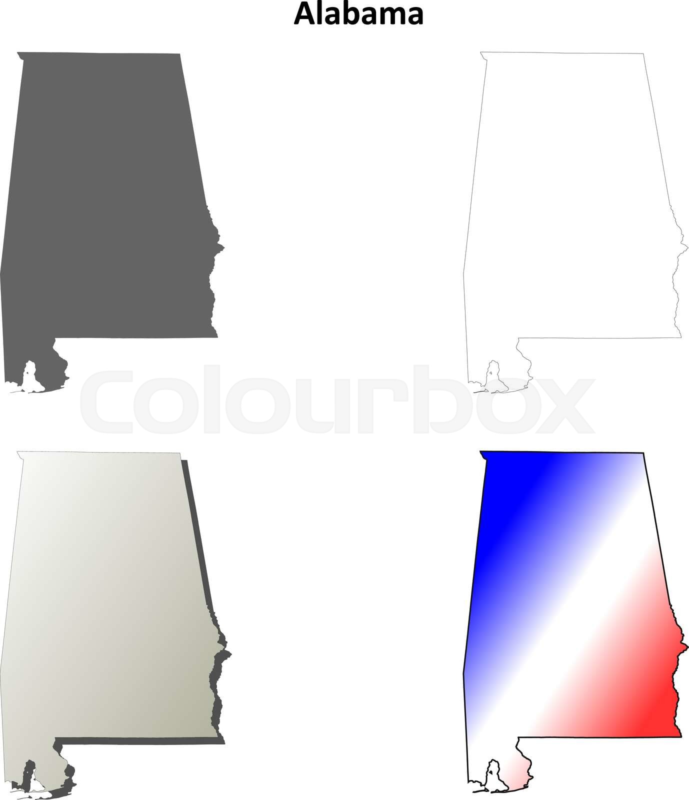 Alabama outline map set | Stock vector | Colourbox