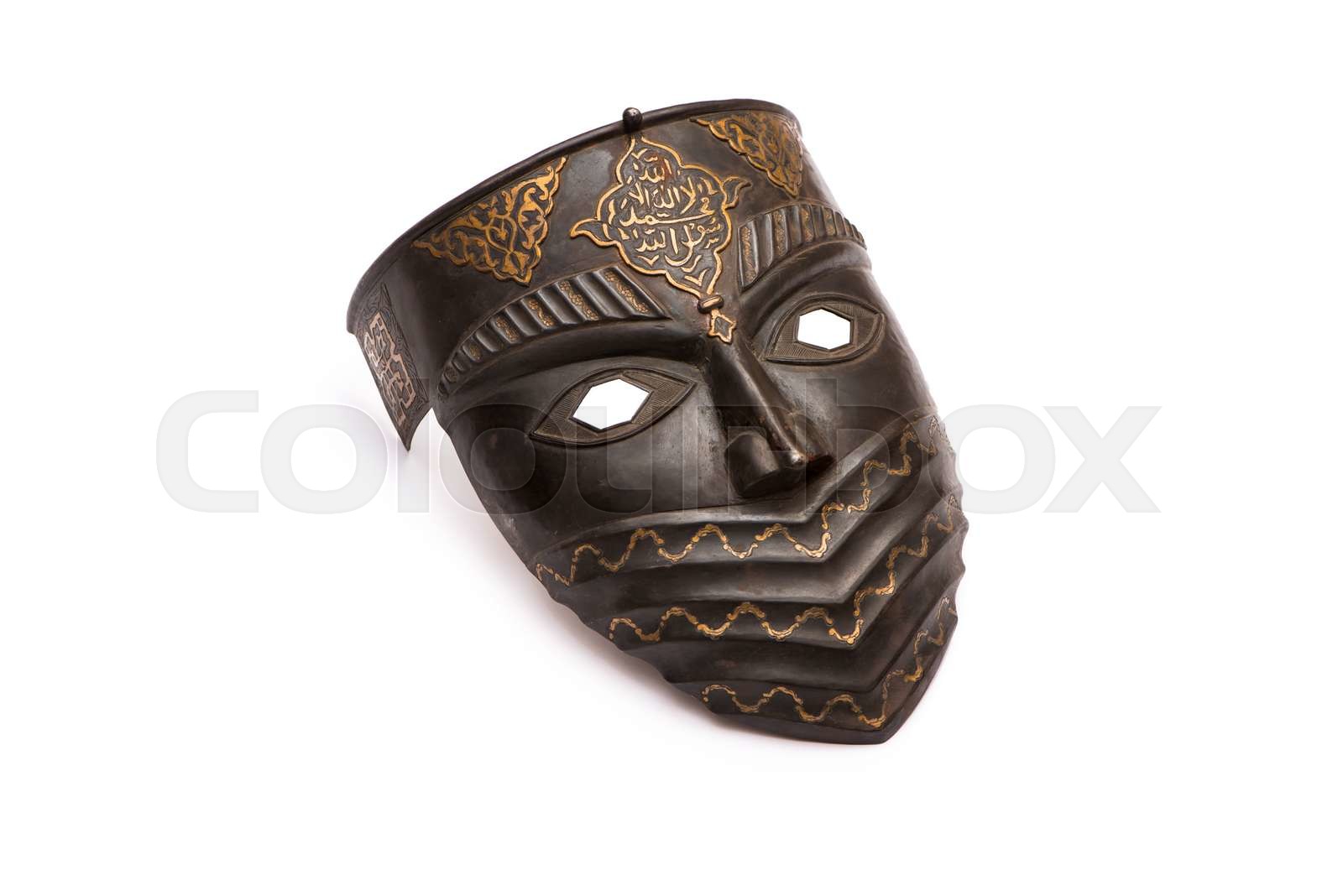 Metal mask isolated on white | Stock image | Colourbox